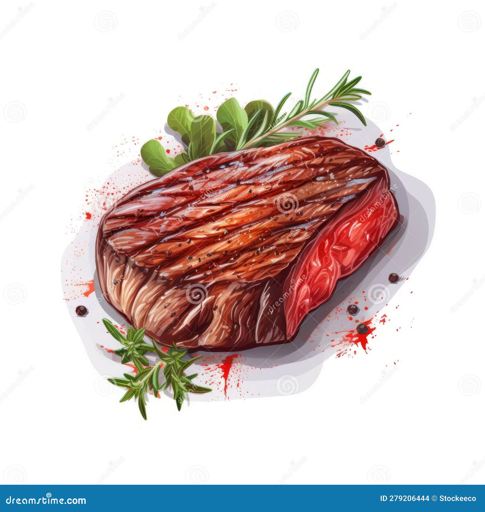 Vector Steak Image on White Background Stock Illustration ...