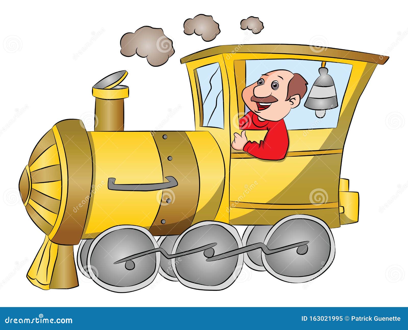 Vector of Steam Engine with Driver Stock Vector - Illustration of ...