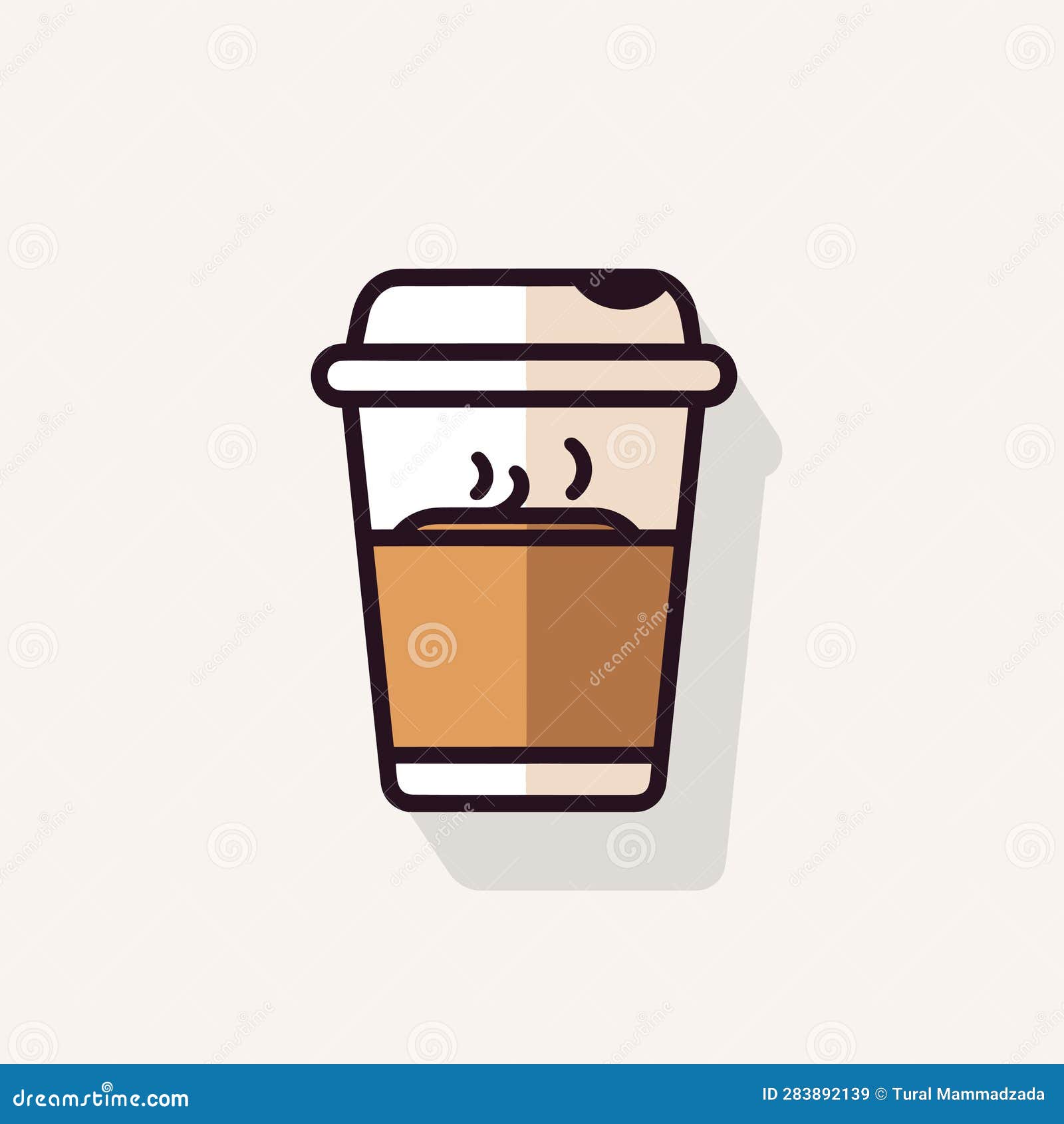 Vector of a Steaming Cup of Coffee in a Simple and Minimalistic Design ...