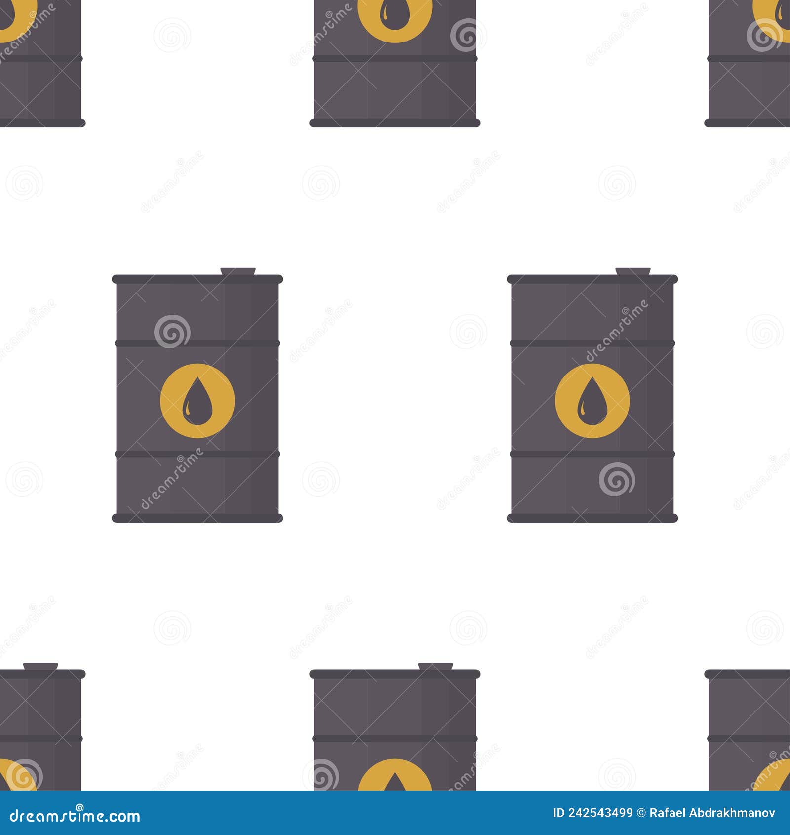Vector Steel Barrel of Oil Seamless Pattern. Container in Flat Style ...