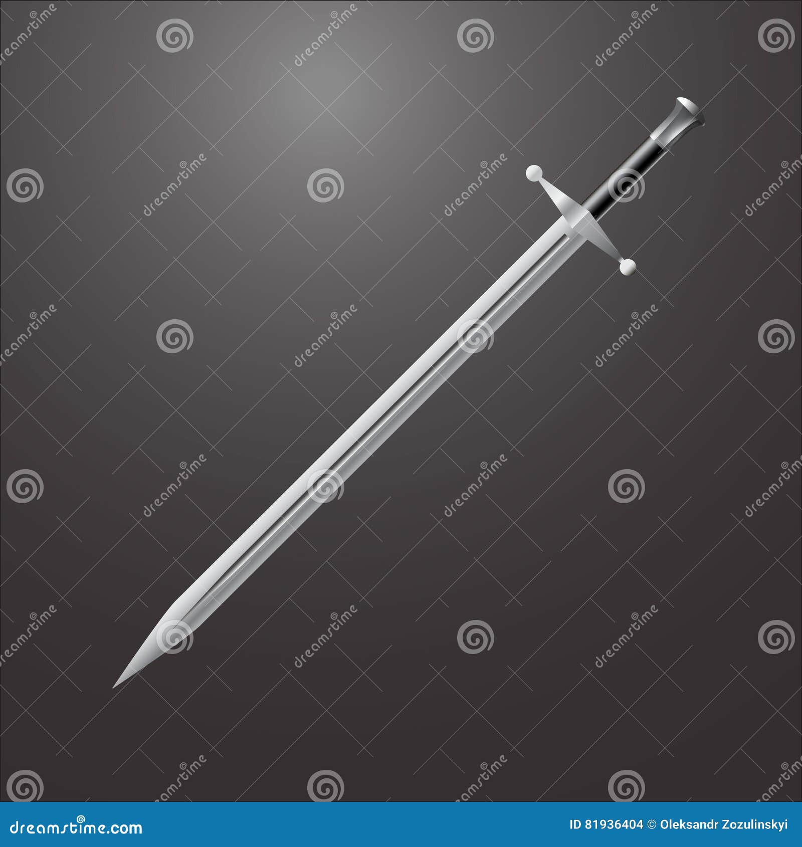 Vector Steel Sword on Black Stock Vector - Illustration of ancient ...