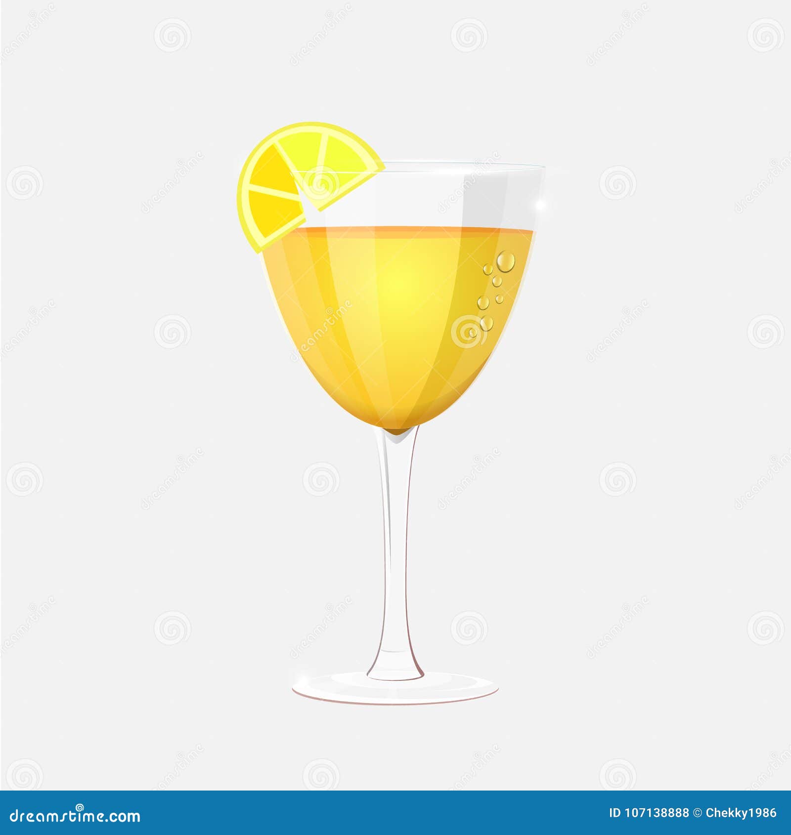 Vector Set Of Stemware And Glasses With Cocktail. Realistic, Style ...