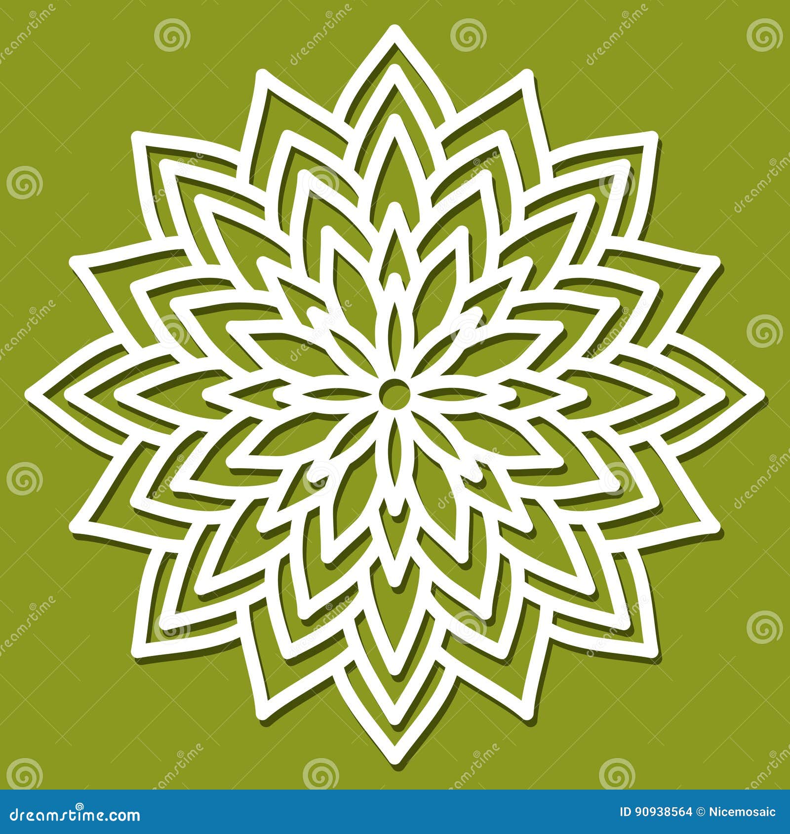 Stencil Flower Doodle Coloring Page Of Print Template In Silhouette ...