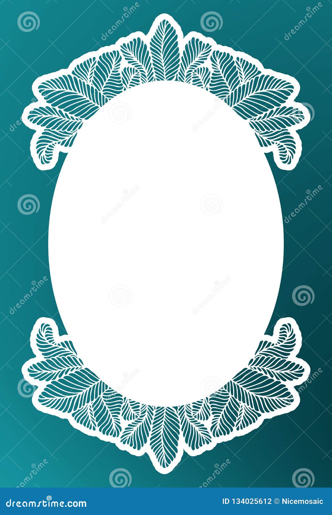 Vector Stencil Lace Oval Frame with Carved Openwork Pattern with Stock ...