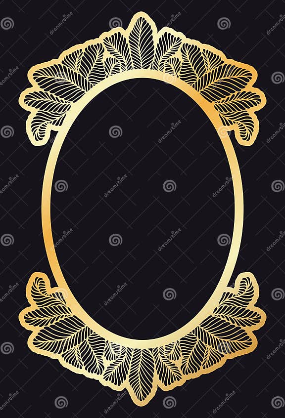 Vector Stencil Lace Oval Frame with Carved Openwork Pattern with Stock ...
