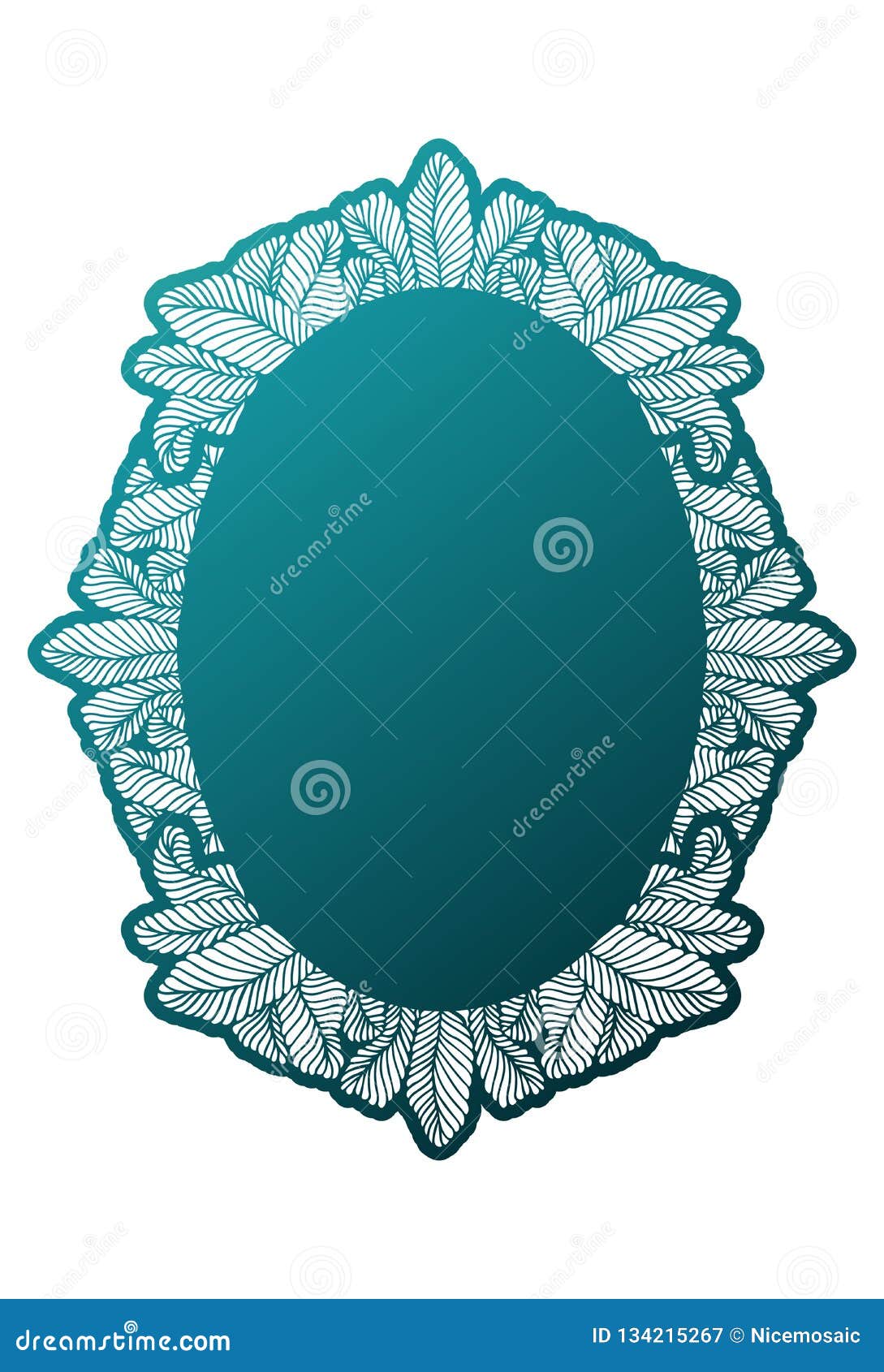 Vector Stencil Lacy Oval Frame with Carved Openwork Pattern. Template ...