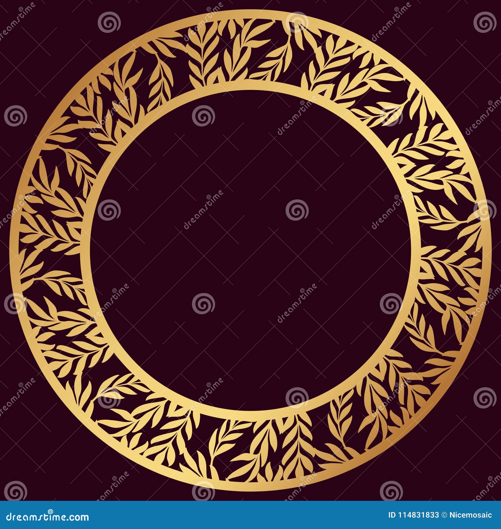 Stencil With Leaves. Vector Silhouette Of Element. Royalty-Free ...