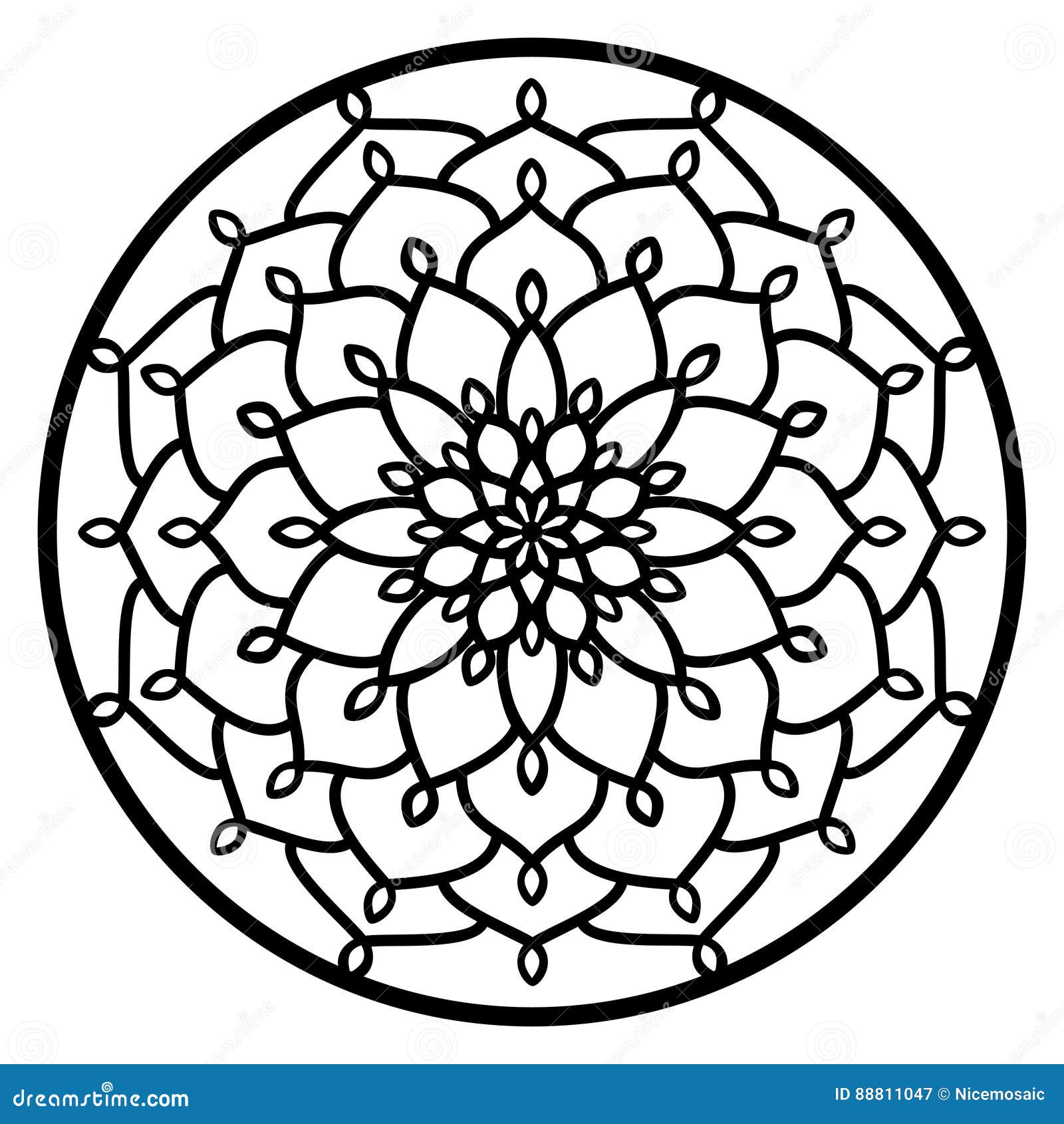 Vector Stencil Lacy Round Ornament Mandala with Carved Openwork Stock ...