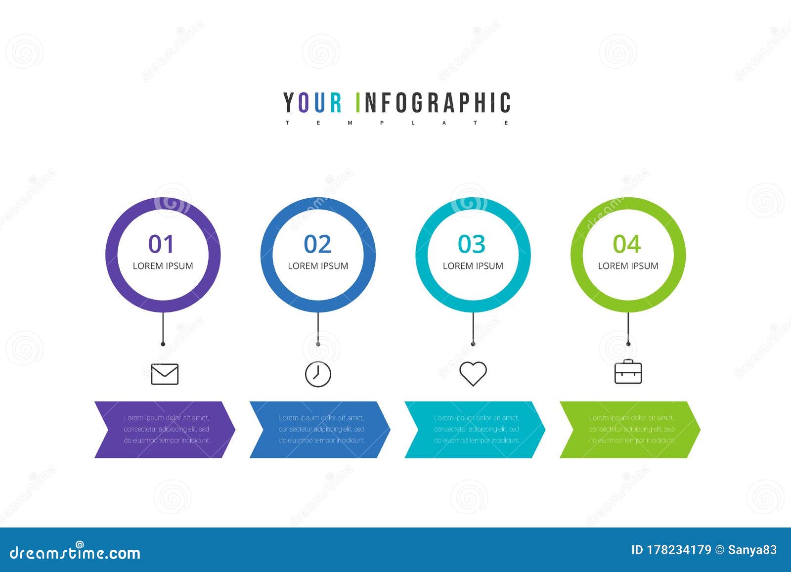 Vector Step Infographic Chart Design with Icons and 4 Options or Steps ...