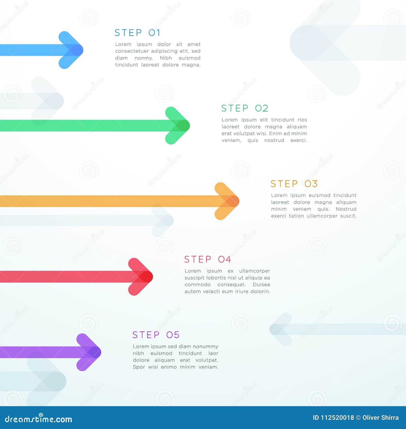 Abstract Vector Arrow 5 Step Vertical Infographic Stock Vector ...