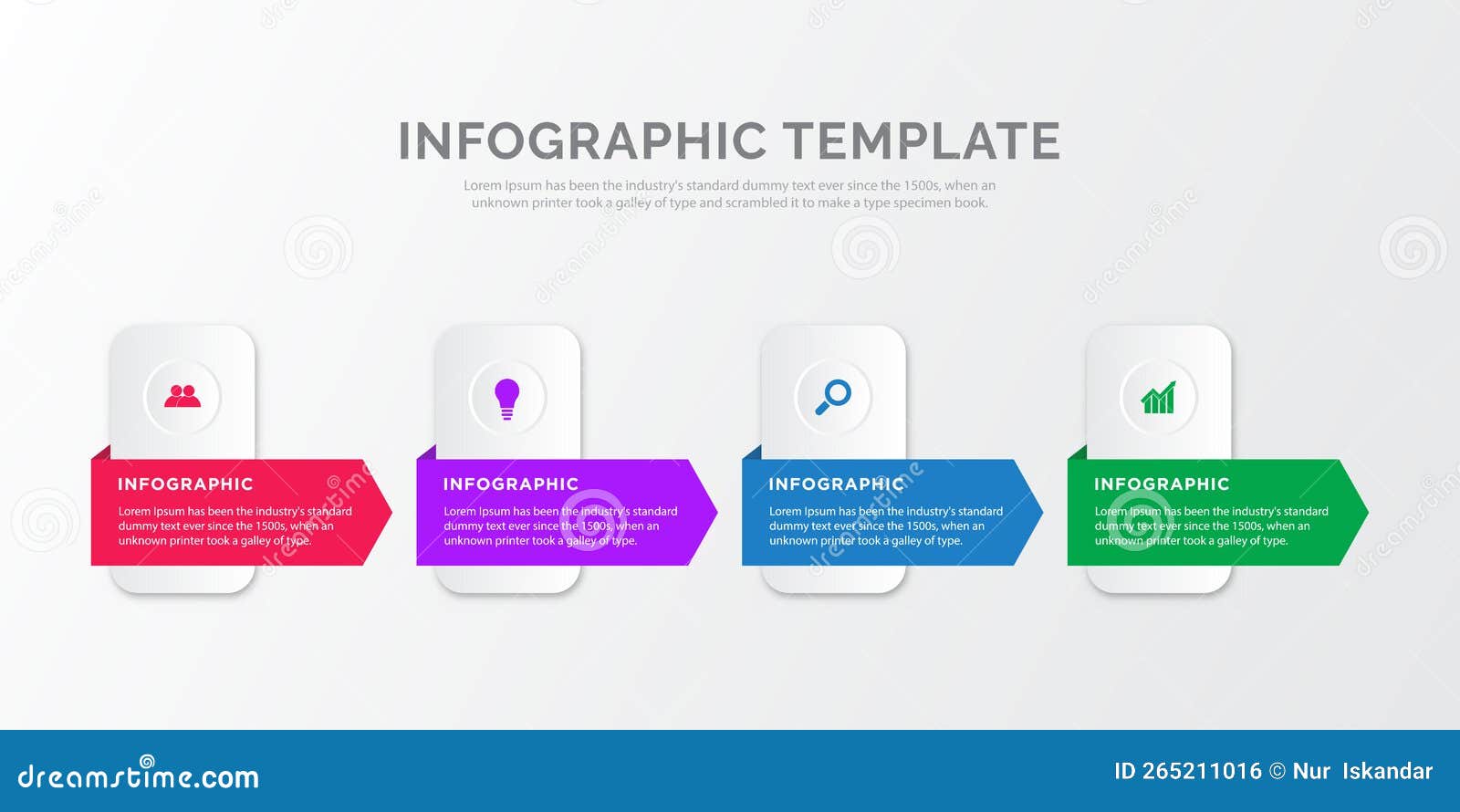 Vector 4 Steps Process Infographic Template Vector Stock Vector ...