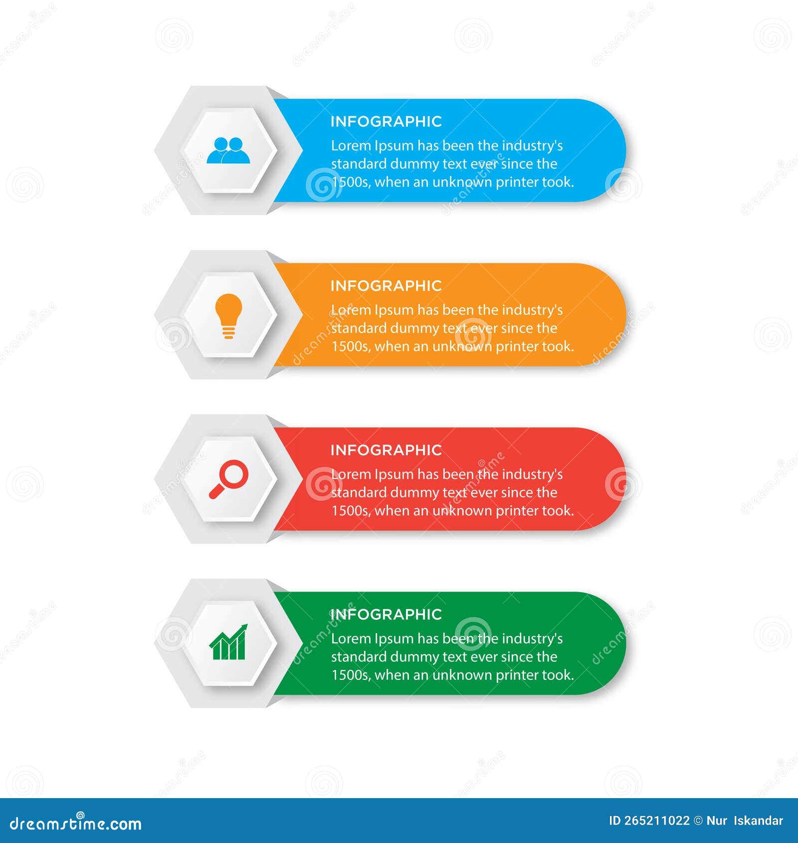 Vector 4 Steps Process Infographic Template Design Stock Vector ...