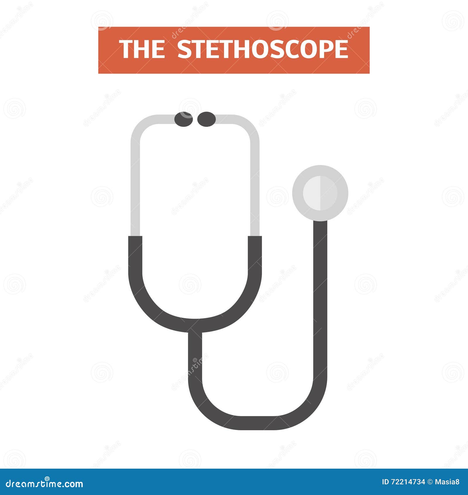 Vector stethoscope flat stock illustration. Illustration of flat - 72214734