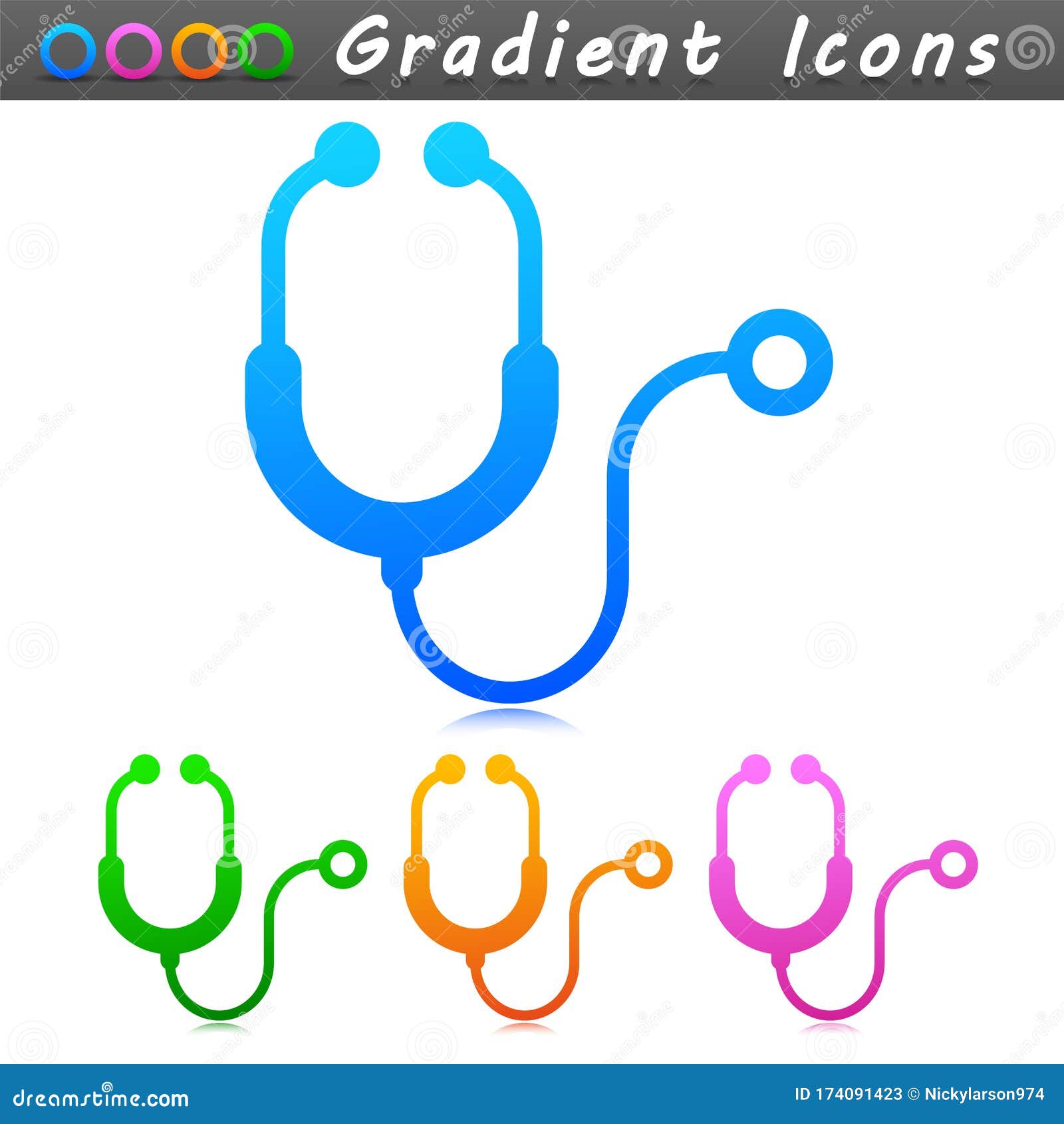 Vector Stethoscope Symbol Icon Design Stock Vector - Illustration of ...