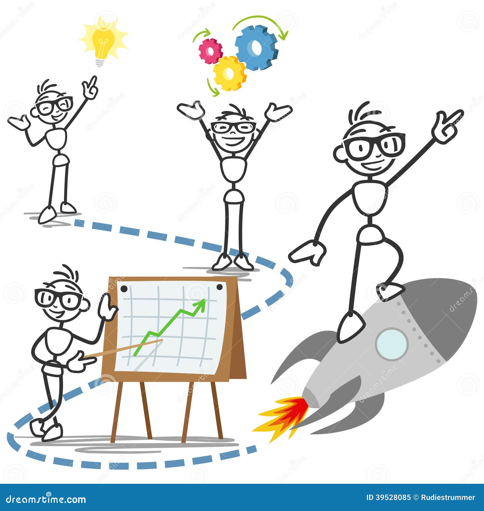 Vector Stick Man Concept Business Idea Success Stock Vector ...