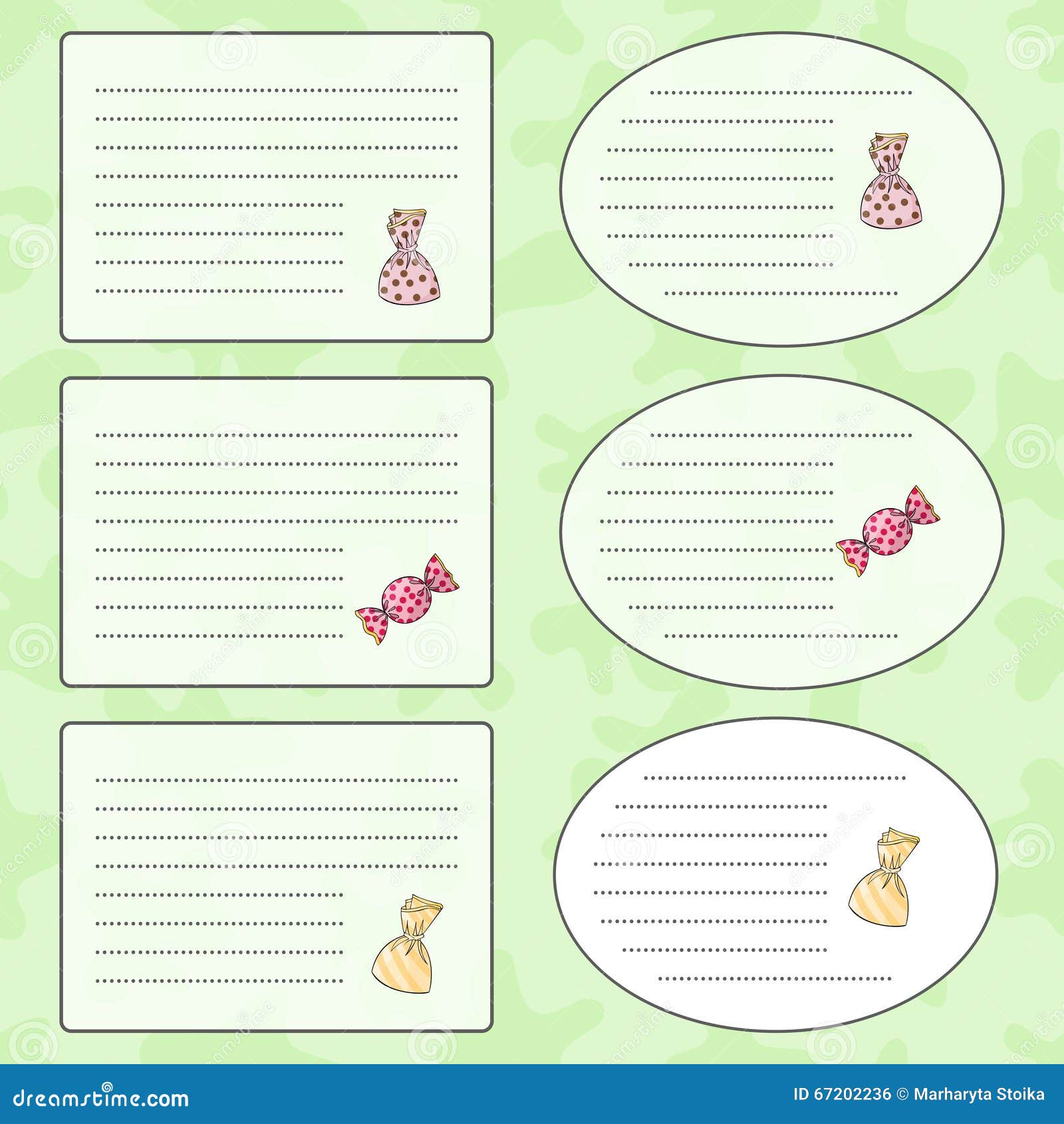 Vector Sticker for Notebook with Candy. Stock Vector - Illustration of ...