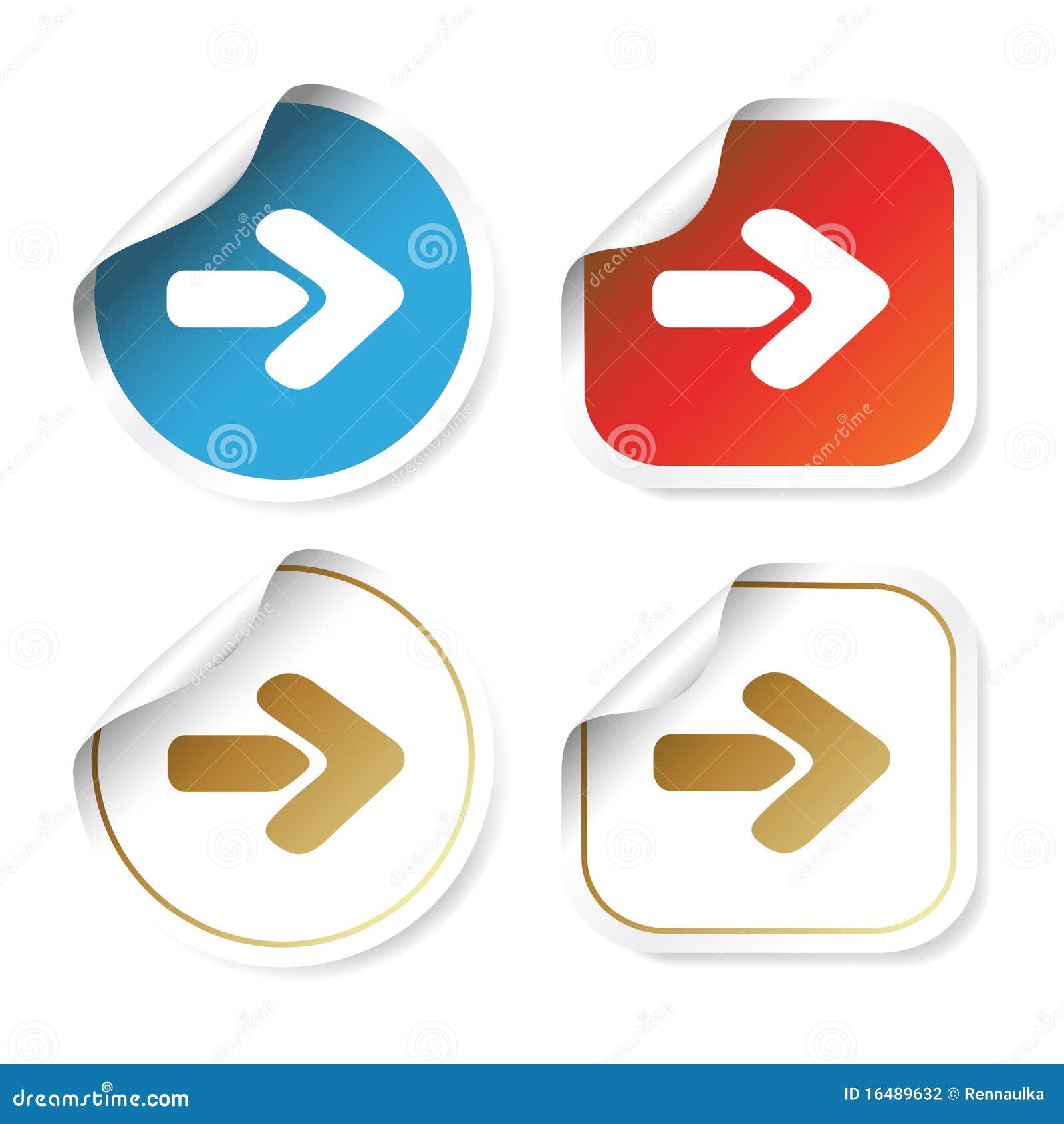 Vector stickers with arrow stock vector. Illustration of element - 16489632