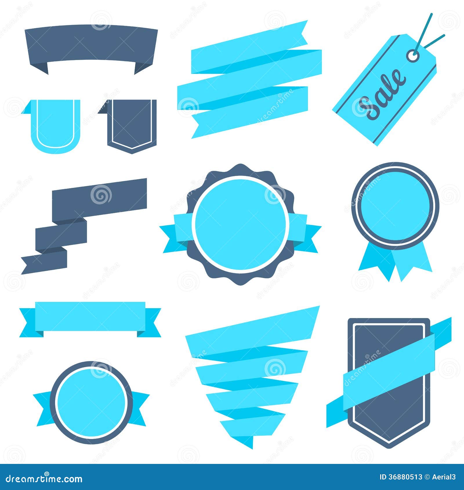 Vector Stickers and Badges Set 7. Flat Style Stock Vector ...