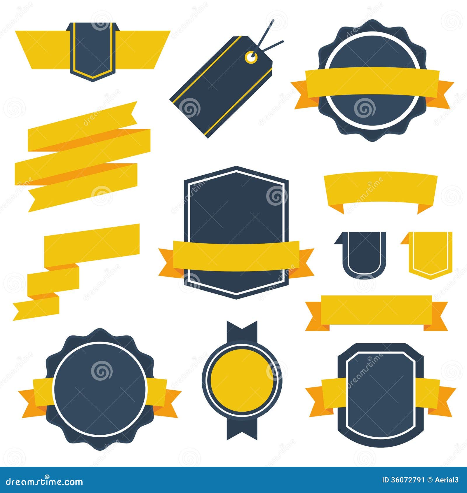Vector Stickers and Badges Set 2. Flat Style Stock Illustration ...