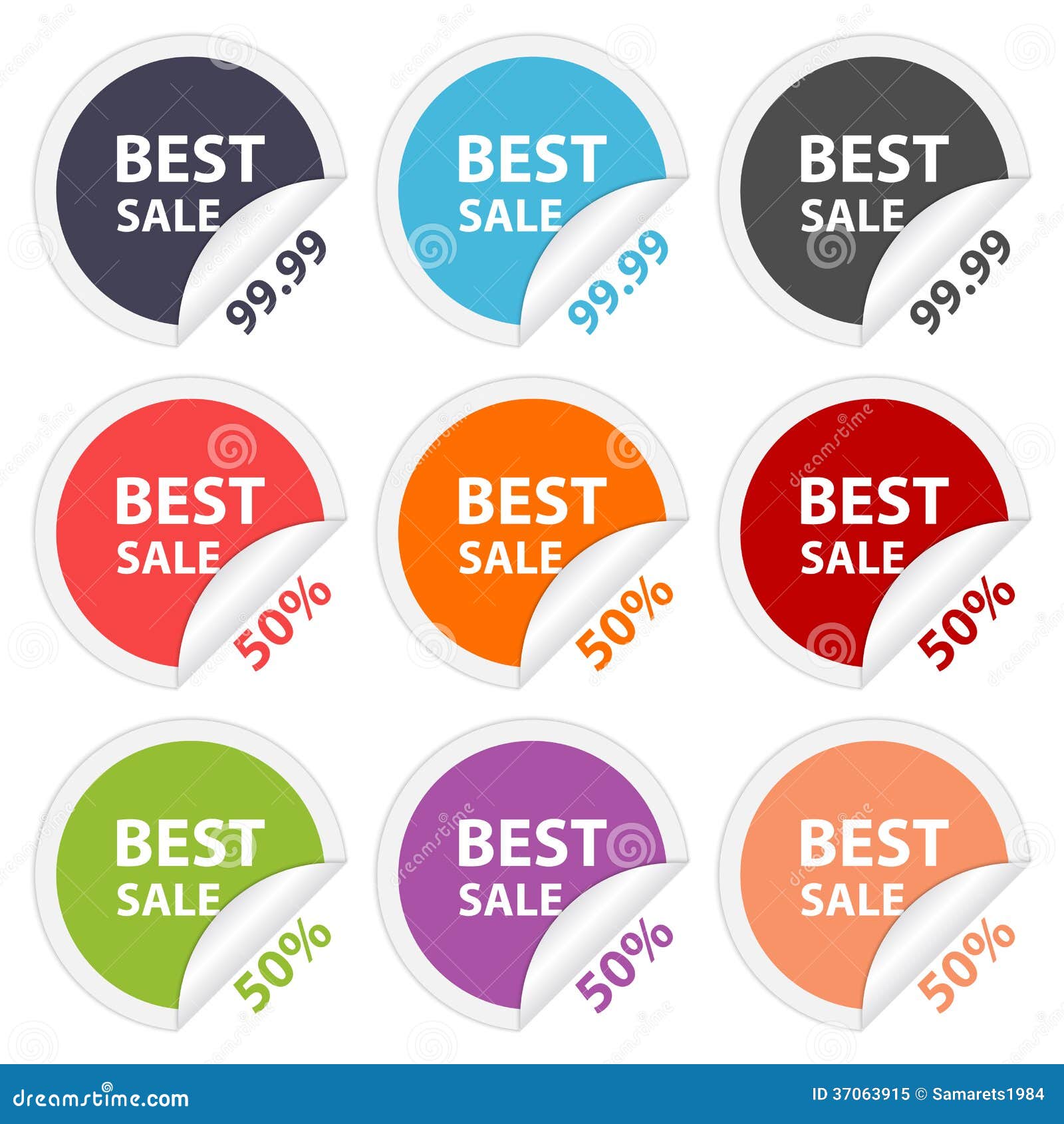 Vector Stickers Best Sale. Design Elements Stock Vector - Illustration ...
