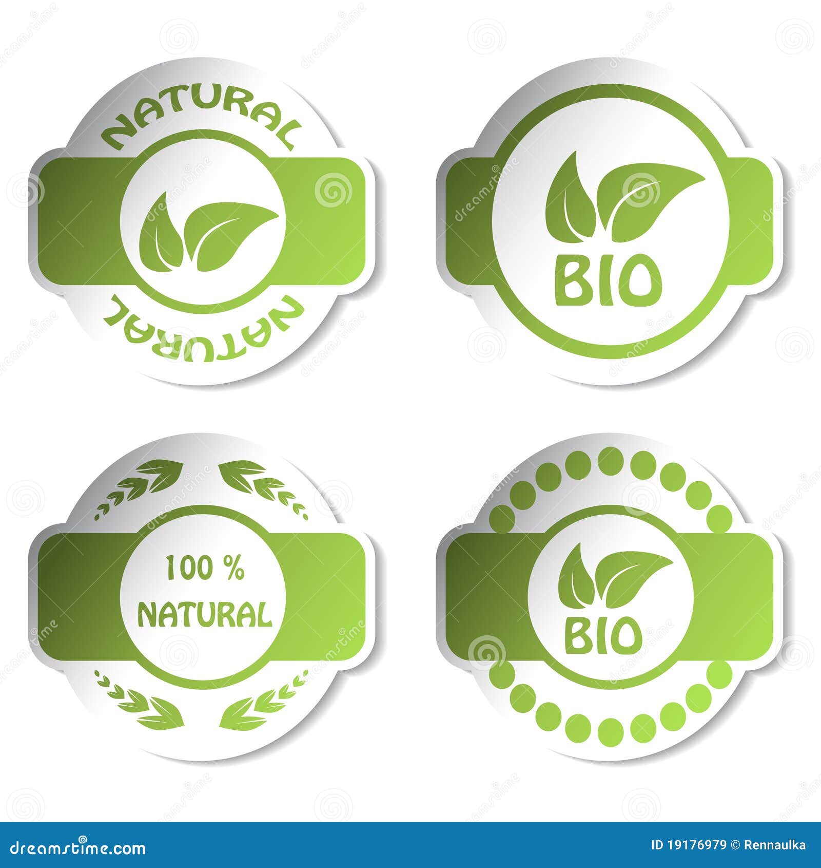 Vector Stickers - Bio, Natural Stock Vector - Illustration of circle ...