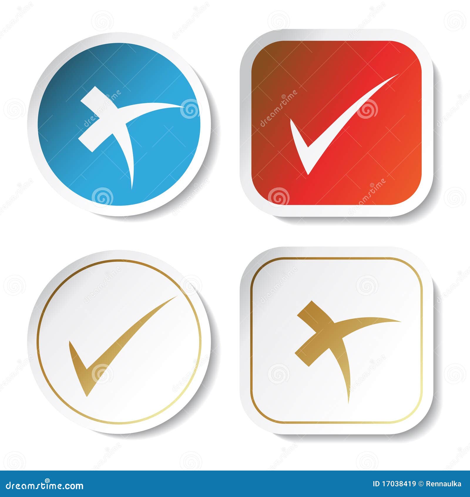 Vector Stickers - Check Marks Stock Vector - Illustration of option ...