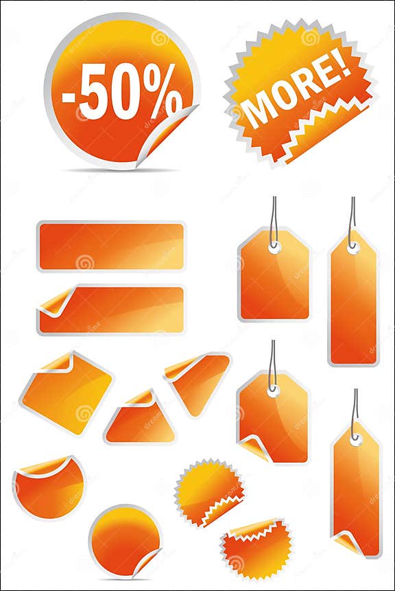 Vector Stickers and Labels Set Stock Vector - Illustration of guarantee ...