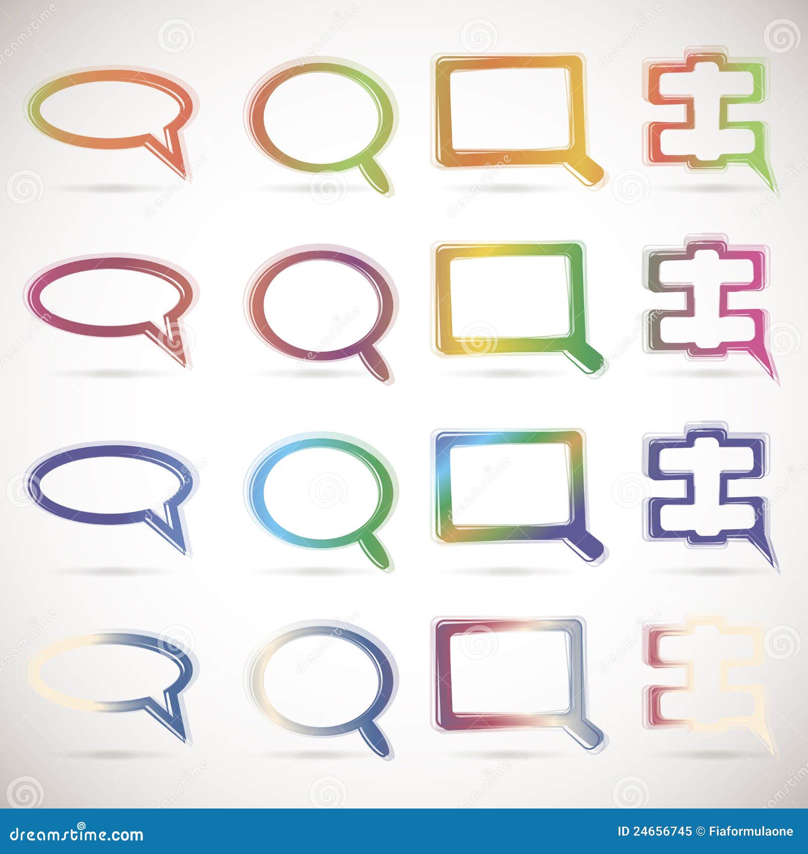 Vector stickers of speech stock vector. Illustration of placard - 24656745