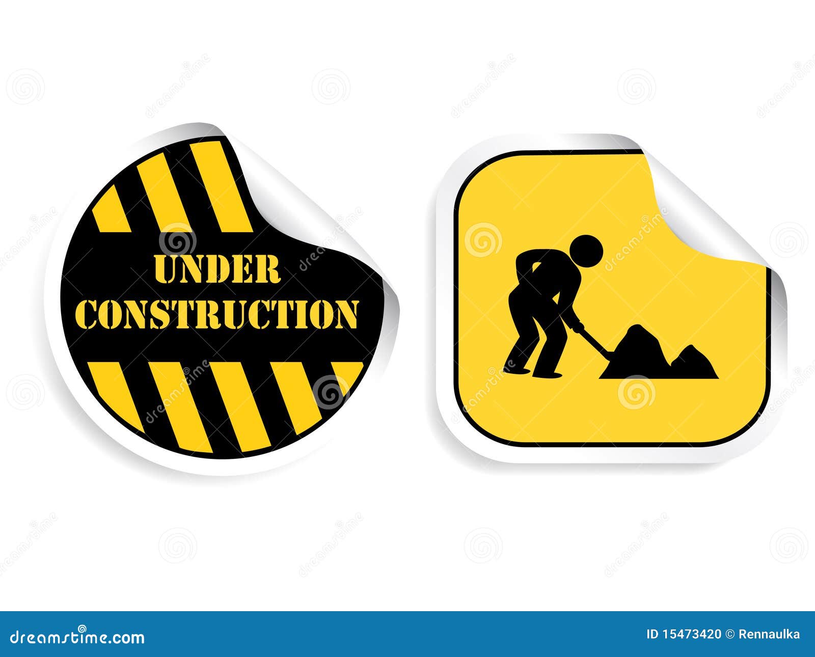 Vector Stickers - Under Construction Stock Vector - Illustration of ...