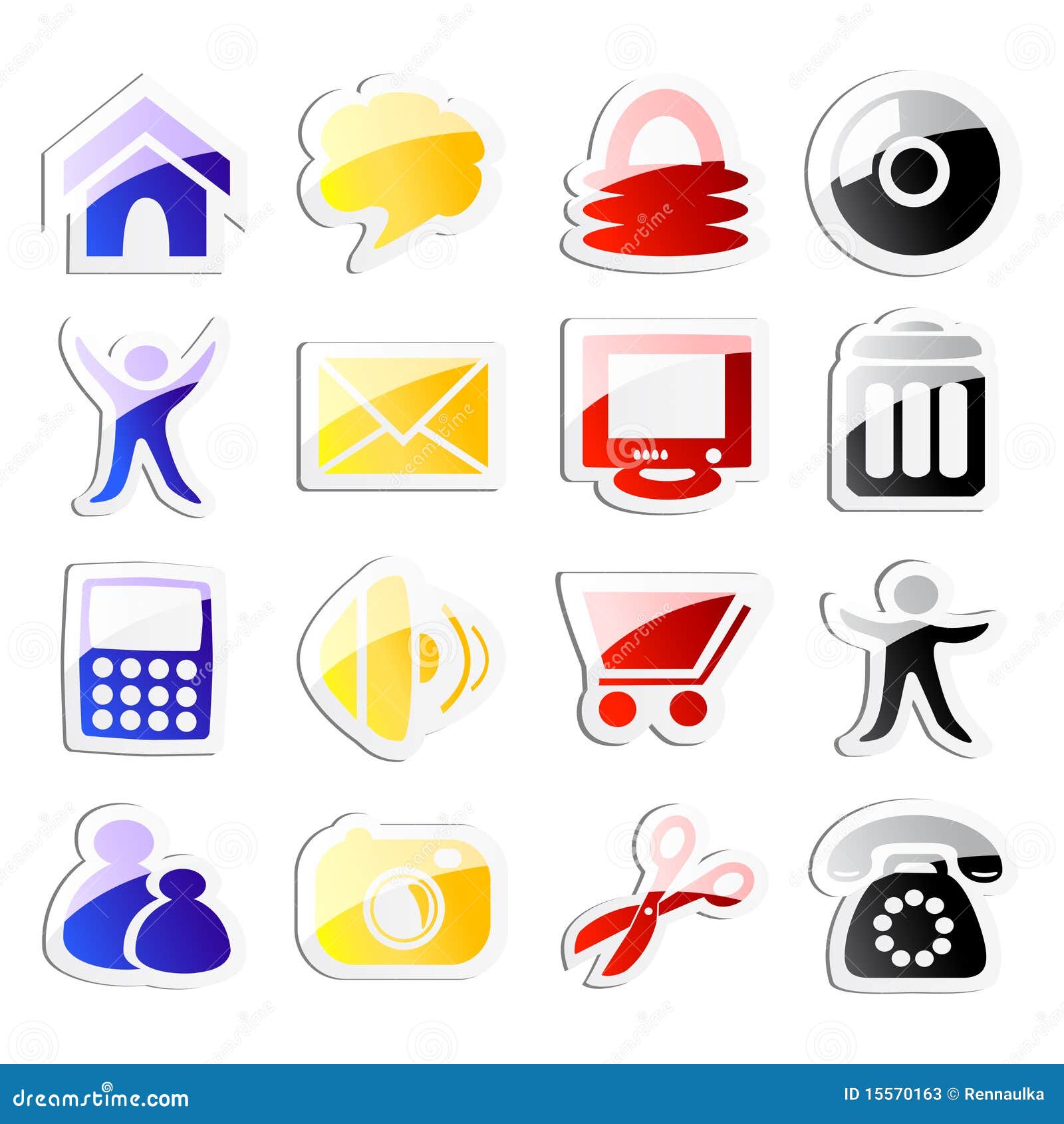 Vector Stickers of Web Icons Stock Vector - Illustration of collection ...