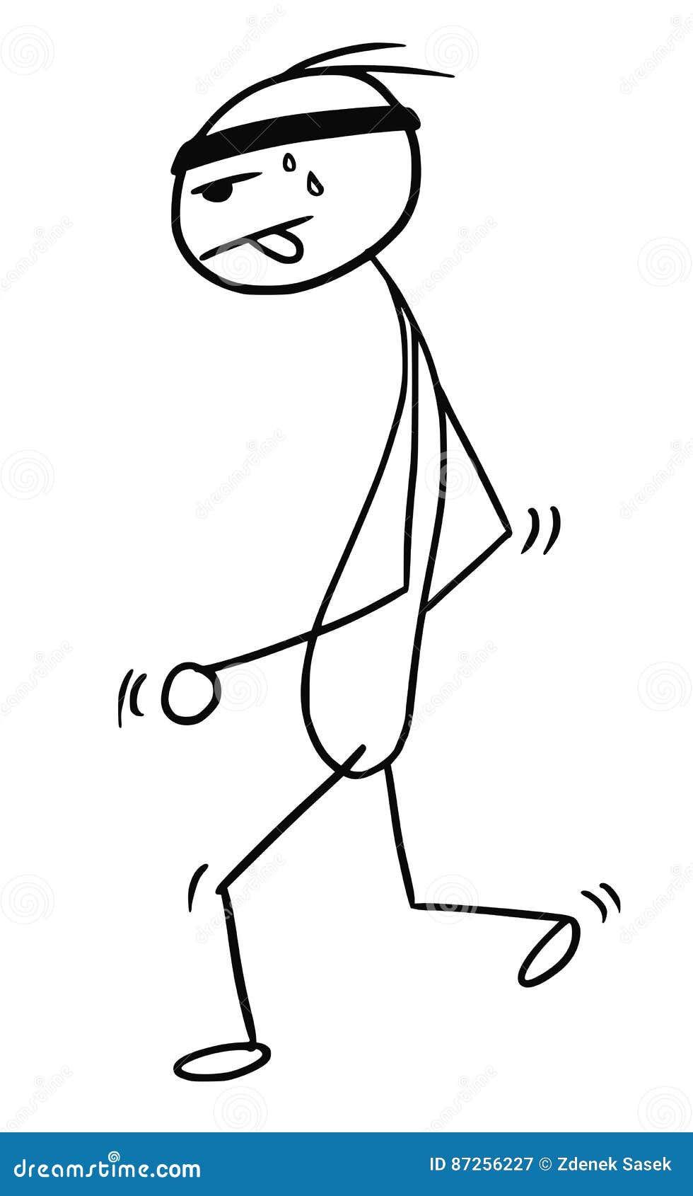 Vector Stickman Cartoon of Tired Jogging Man Stock Vector ... Vector Stickman Cartoon of Tired Jogging Man Stock Vector ...