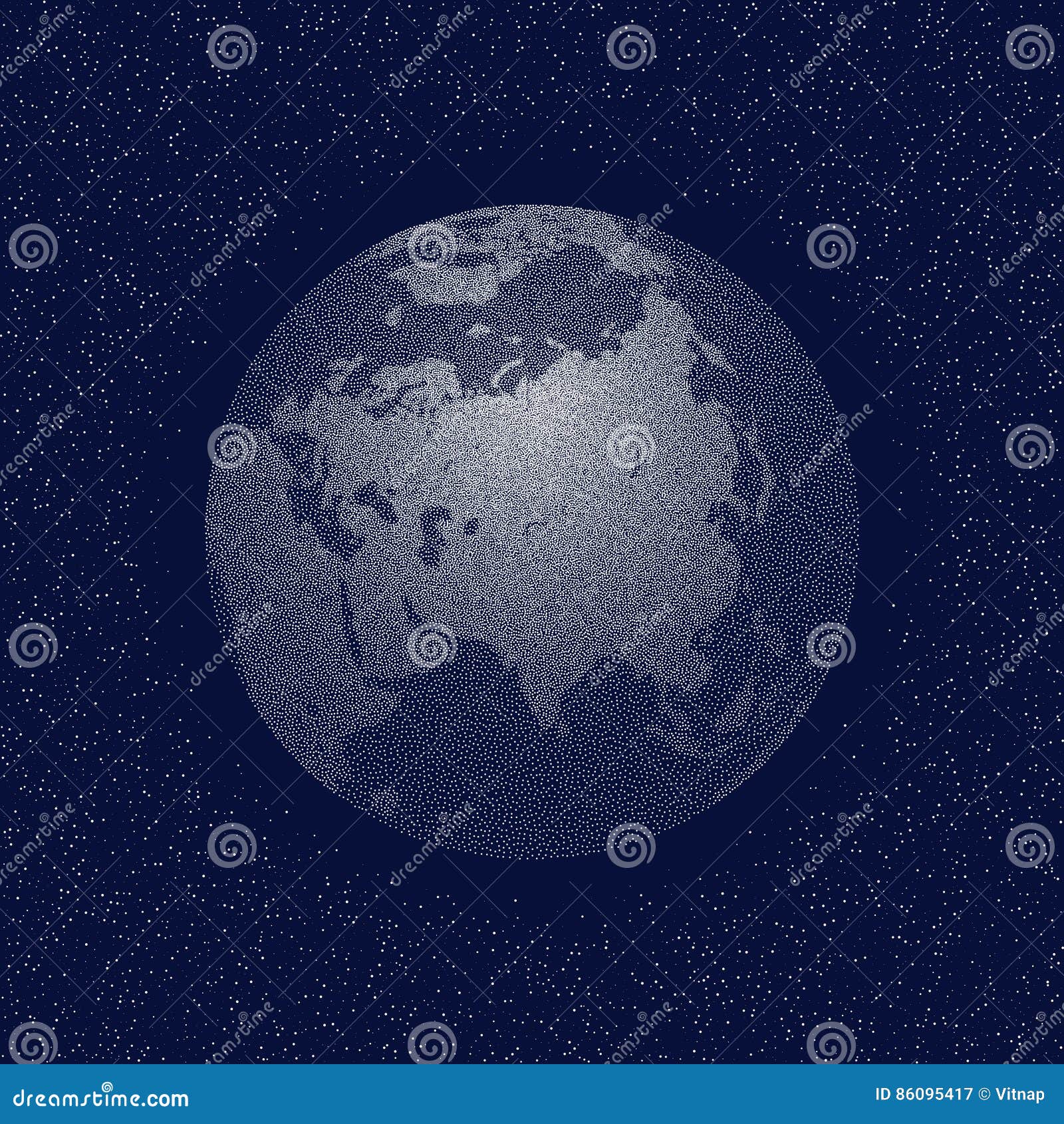 Vector Stippled World Stylized Globe. Asia Stock Vector - Illustration ...