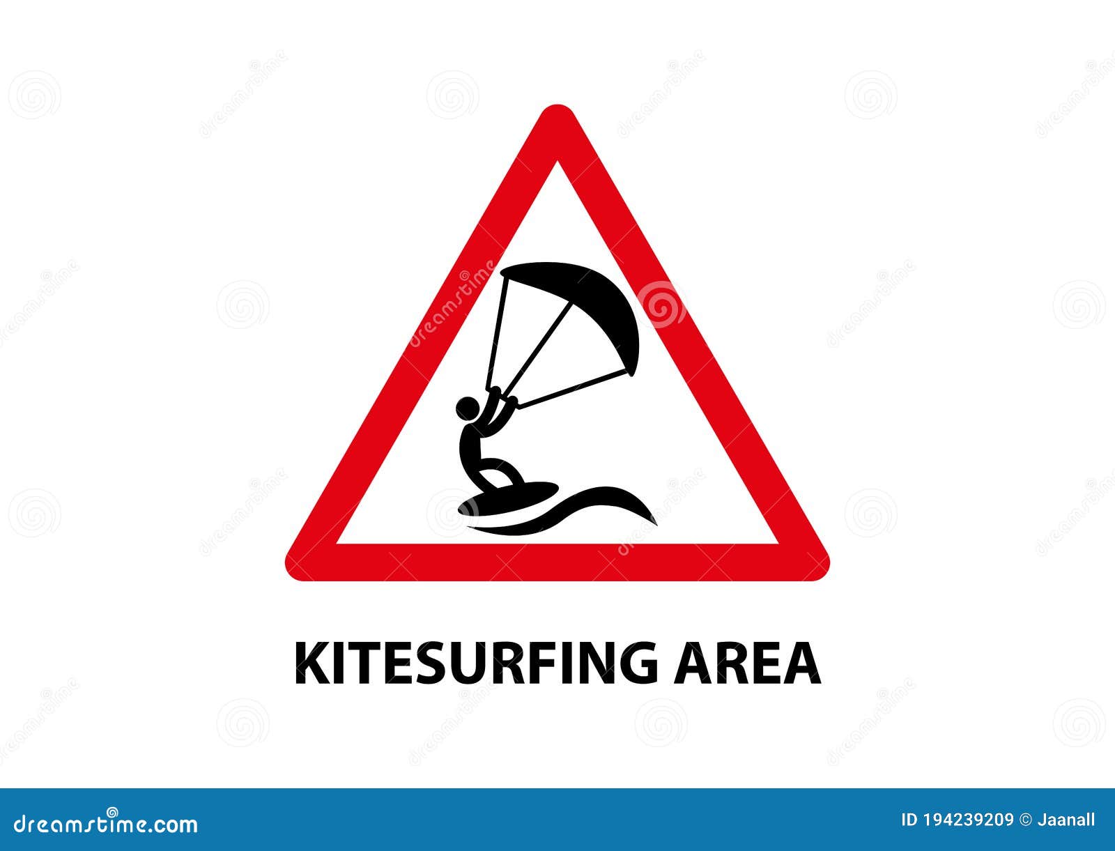 Kitesurfing warning sign stock vector. Illustration of information ...