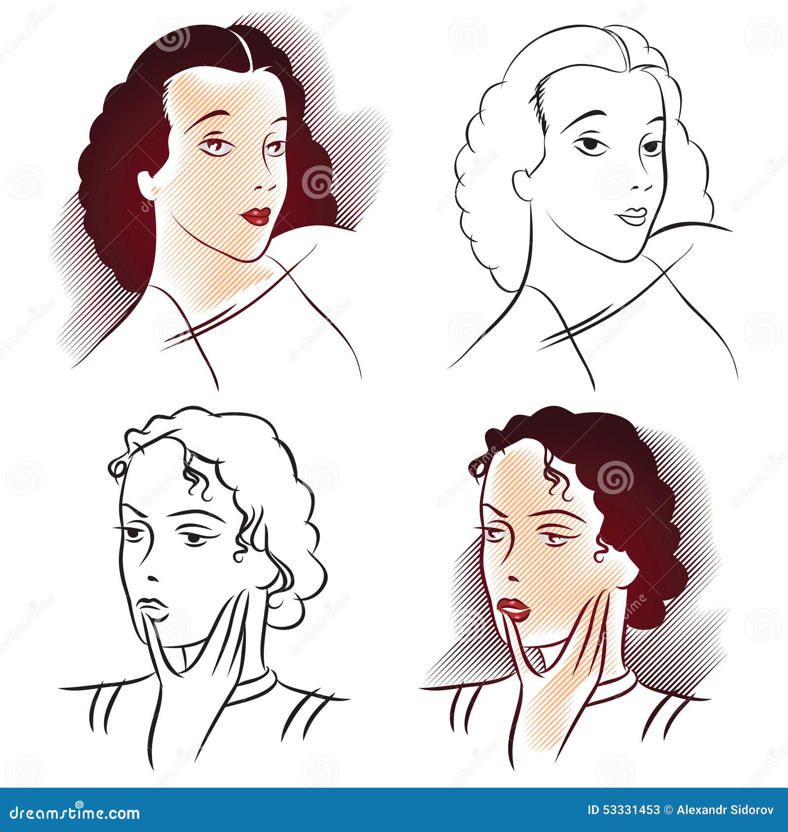 Vector Stock. Face of a Girl Stock Vector - Illustration of human ...