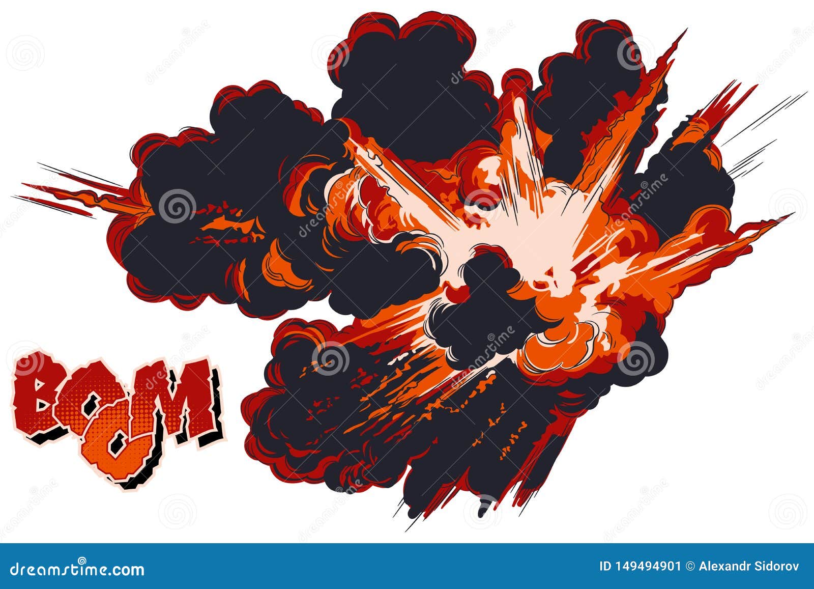 Explosions. Stock Illustration Stock Vector - Illustration of fight ...