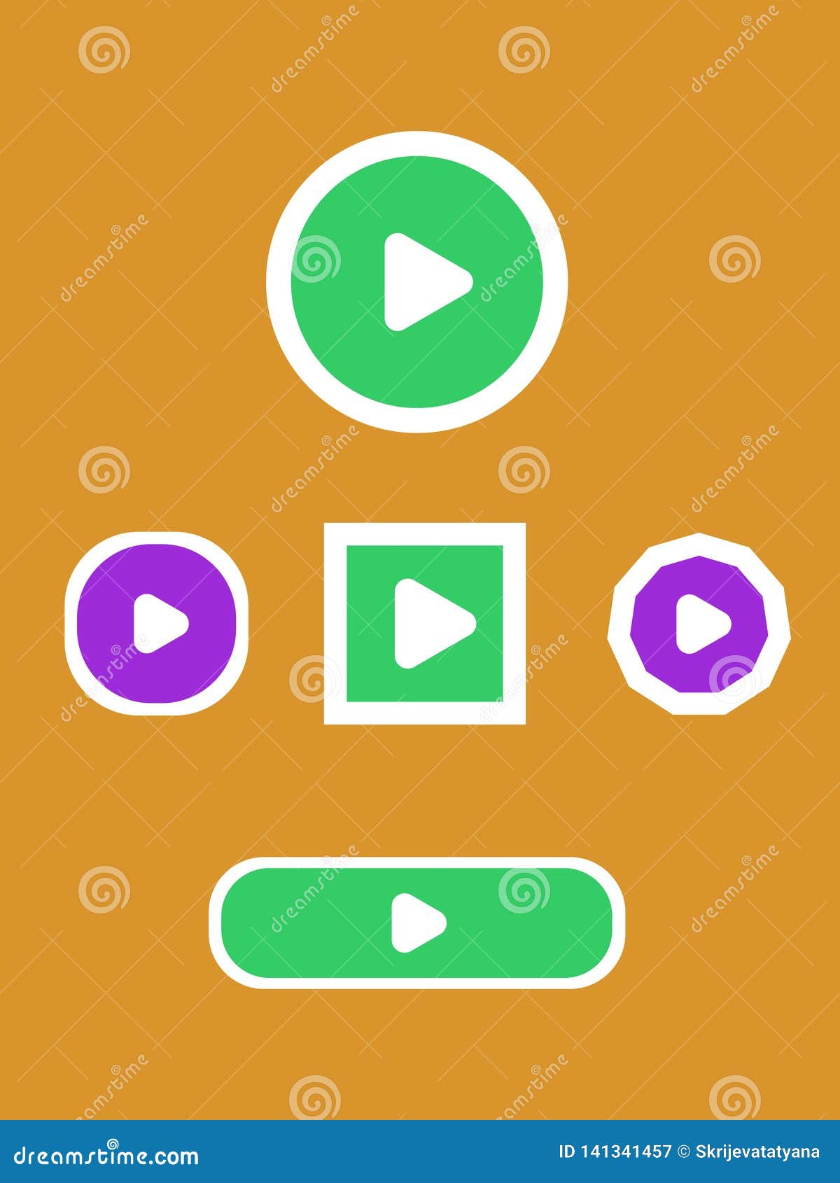 Vector Stock Illustration Play, Start Game Buttons Stock Vector ...