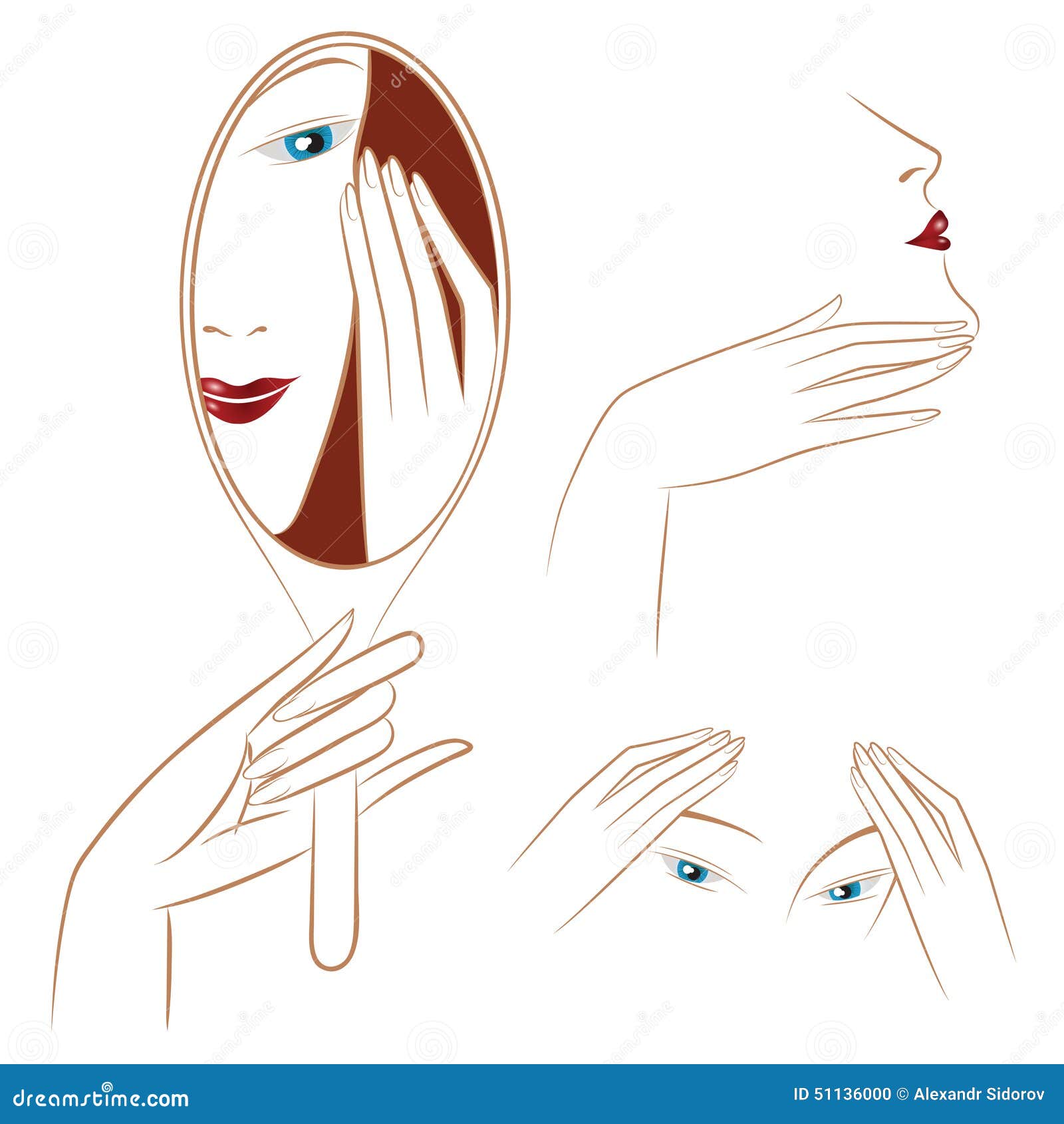 Vector Stock. Infographics. Beautiful Girl Caring for Her Face. Stock ...