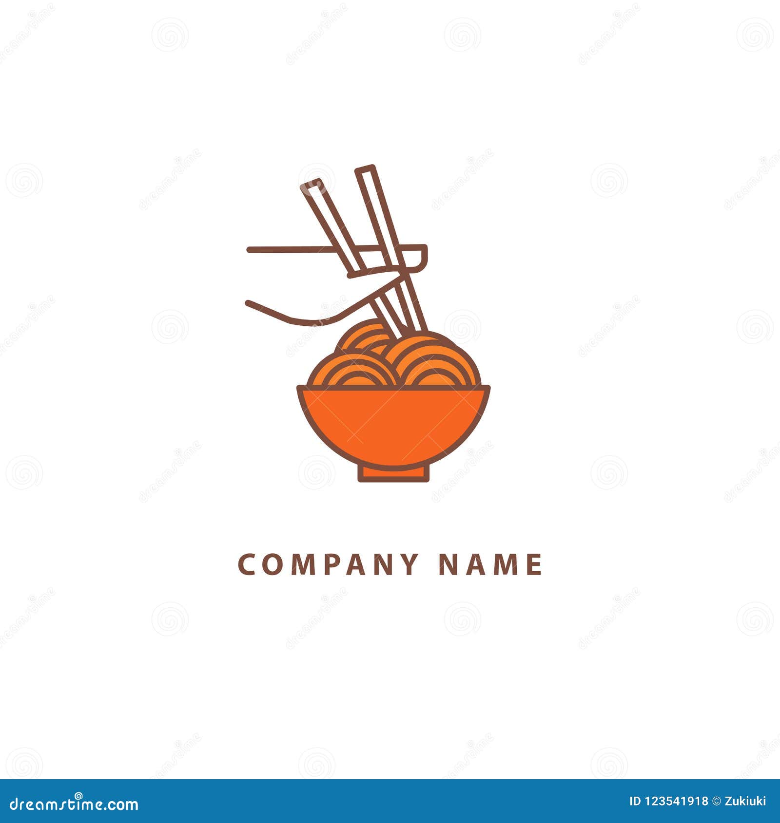 Vector Stock Logo Abstract Wok Vector Template Illustration Design Of Monoline Minimalistic