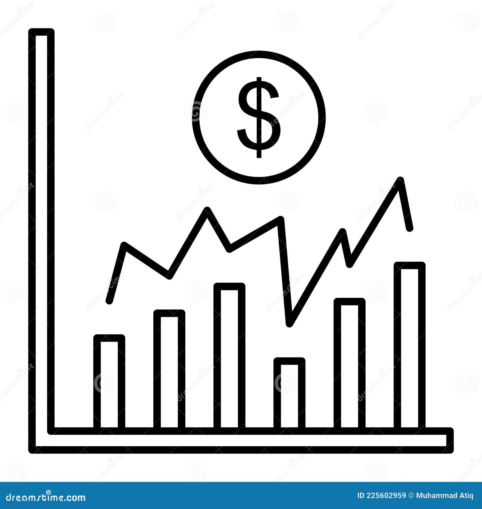 Vector Stock Market Outline Icon Design Stock Vector - Illustration of ...