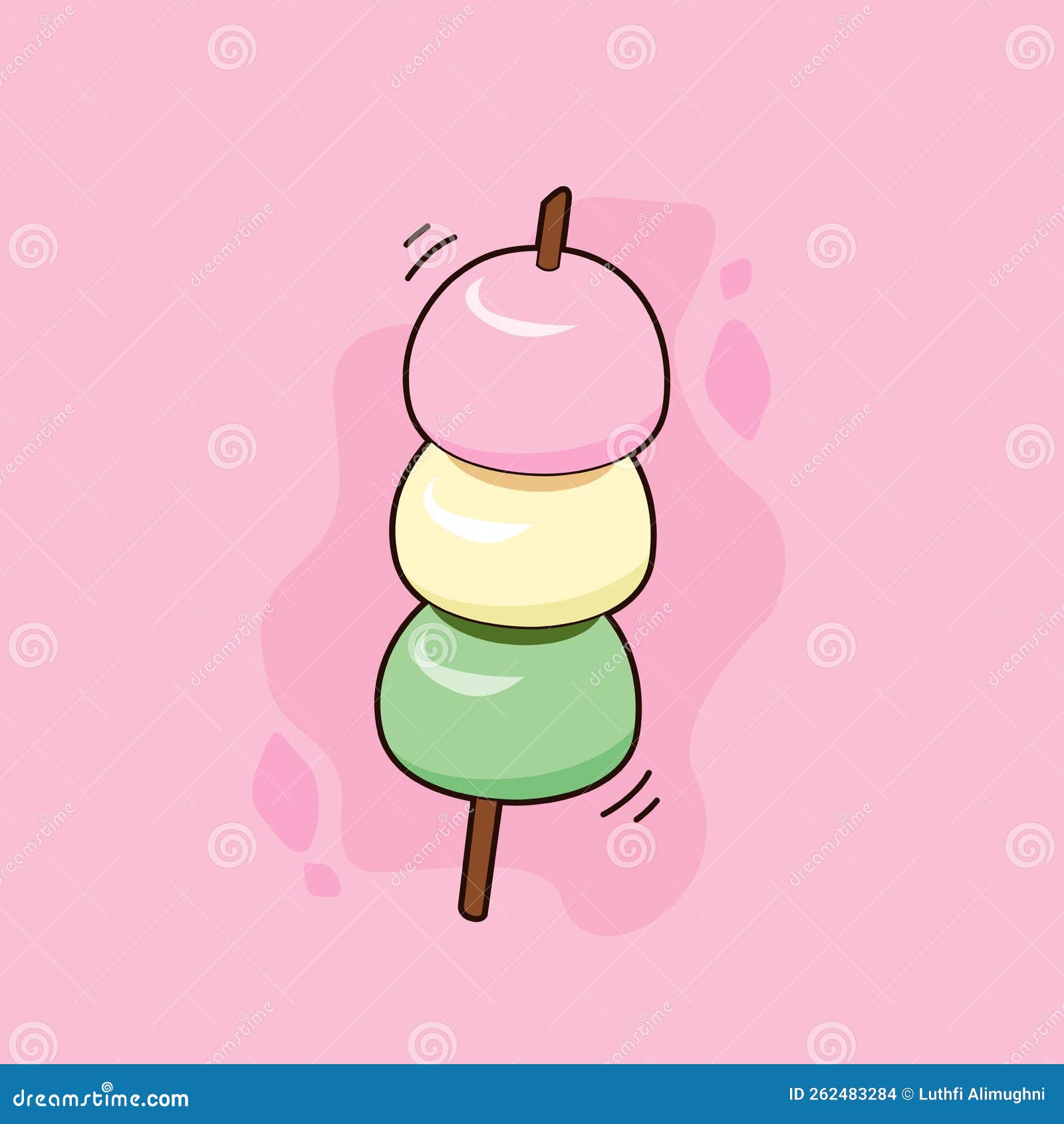 Japanese Dango Flat Design Vector Illustration. Japan Cuisine And ...