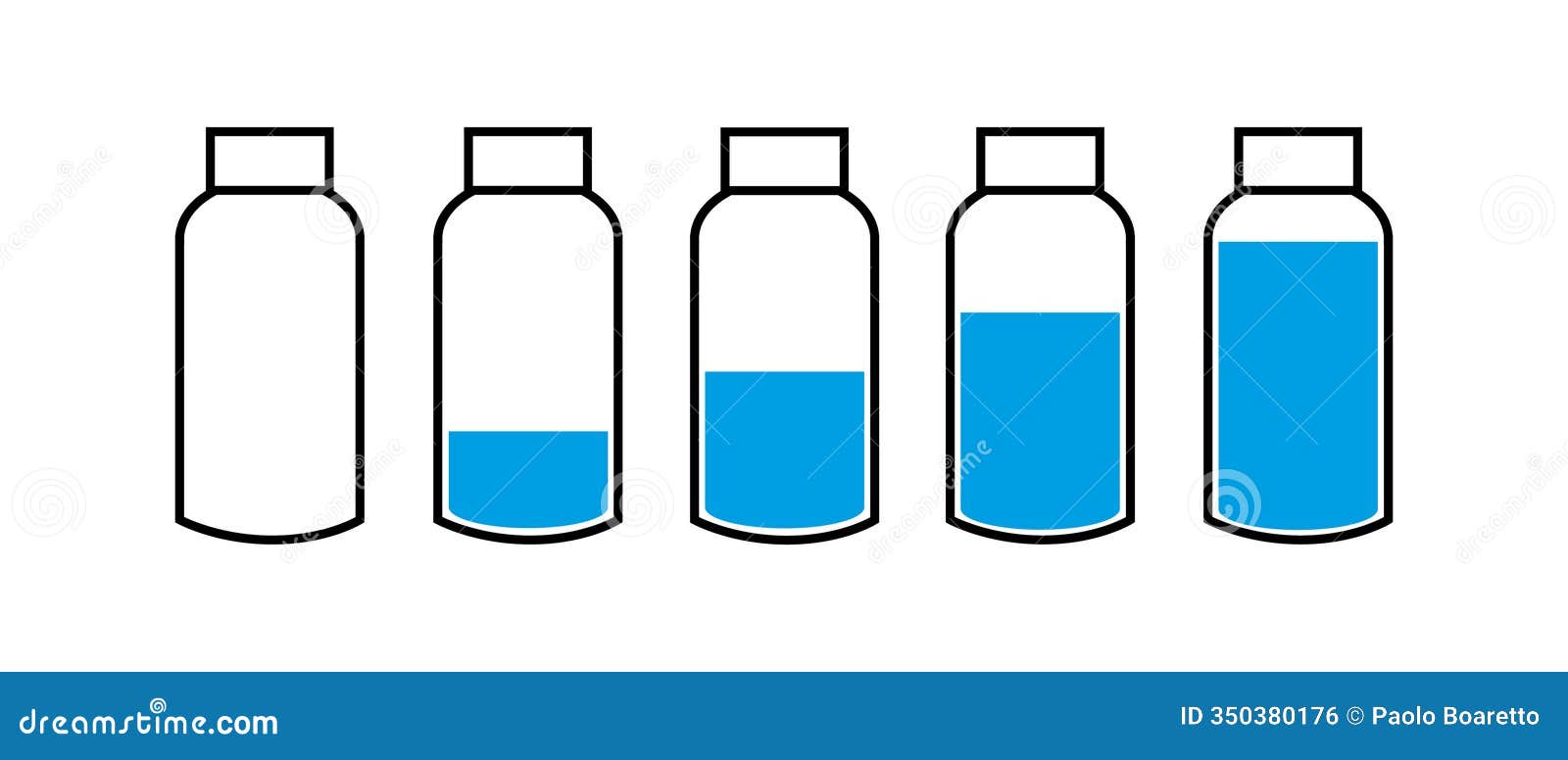 Vector Stock of Water Plastic Bottle with Different Water Level Stock ...