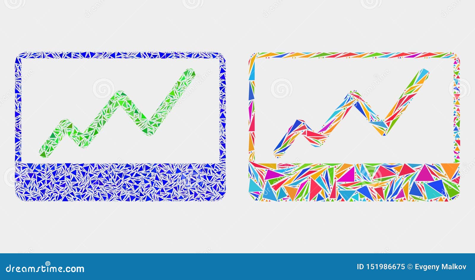 Vector Stocks Chart Mosaic Icon of Triangle Elements Stock Vector ...