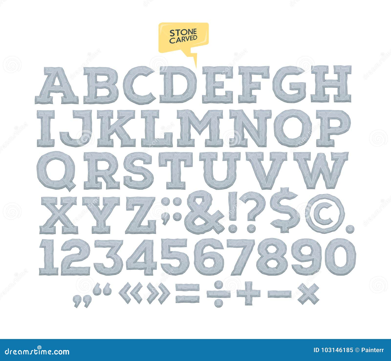 Font Carved In Stone Vector Illustration | CartoonDealer.com #45756114