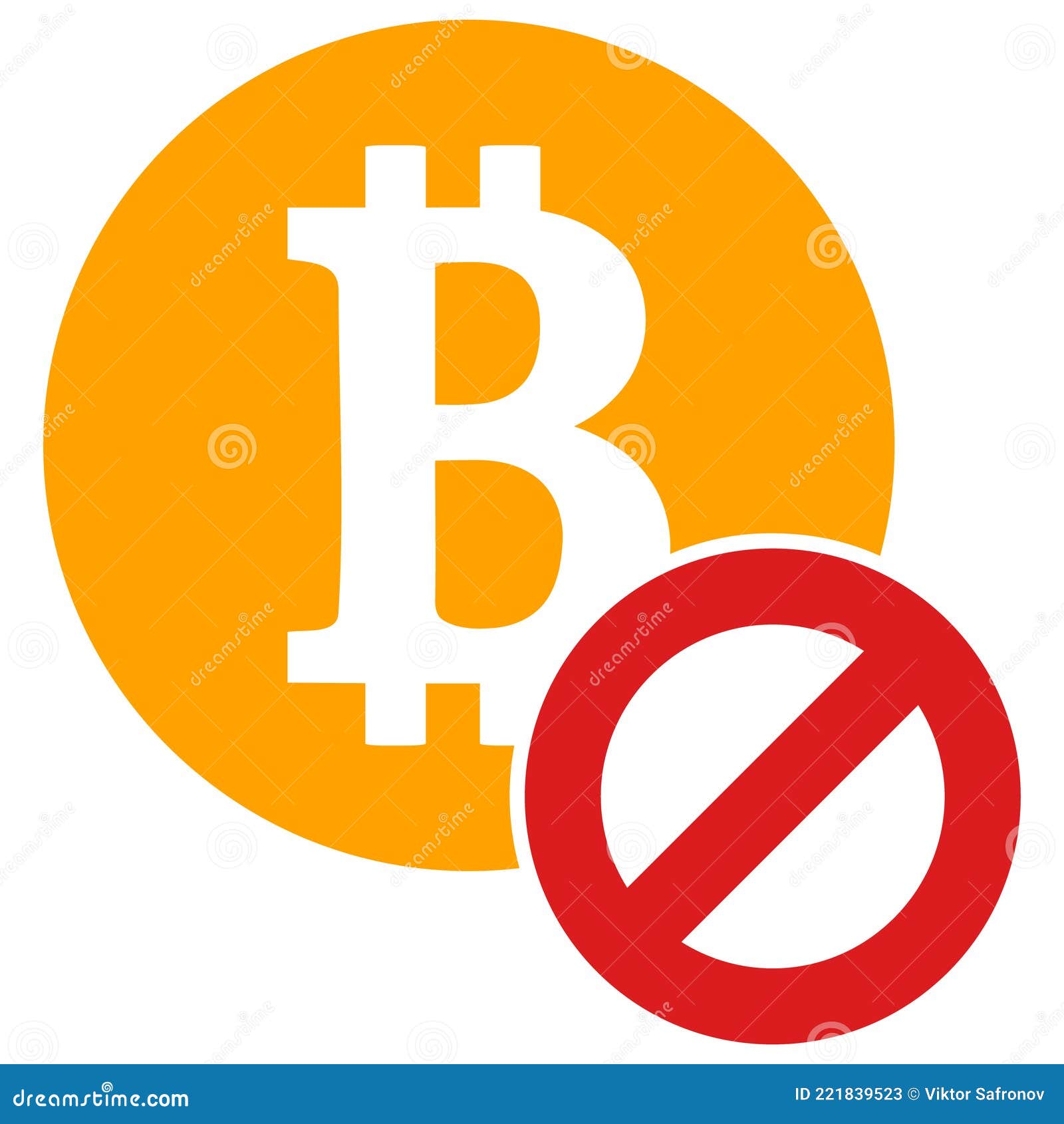 Vector Stop Bitcoin Flat Icon Symbol Stock Vector - Illustration of ...