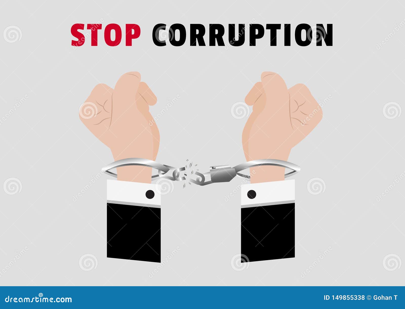 A Vector of Stop Corruption Campaign with Hands of Businessman Arrested ...