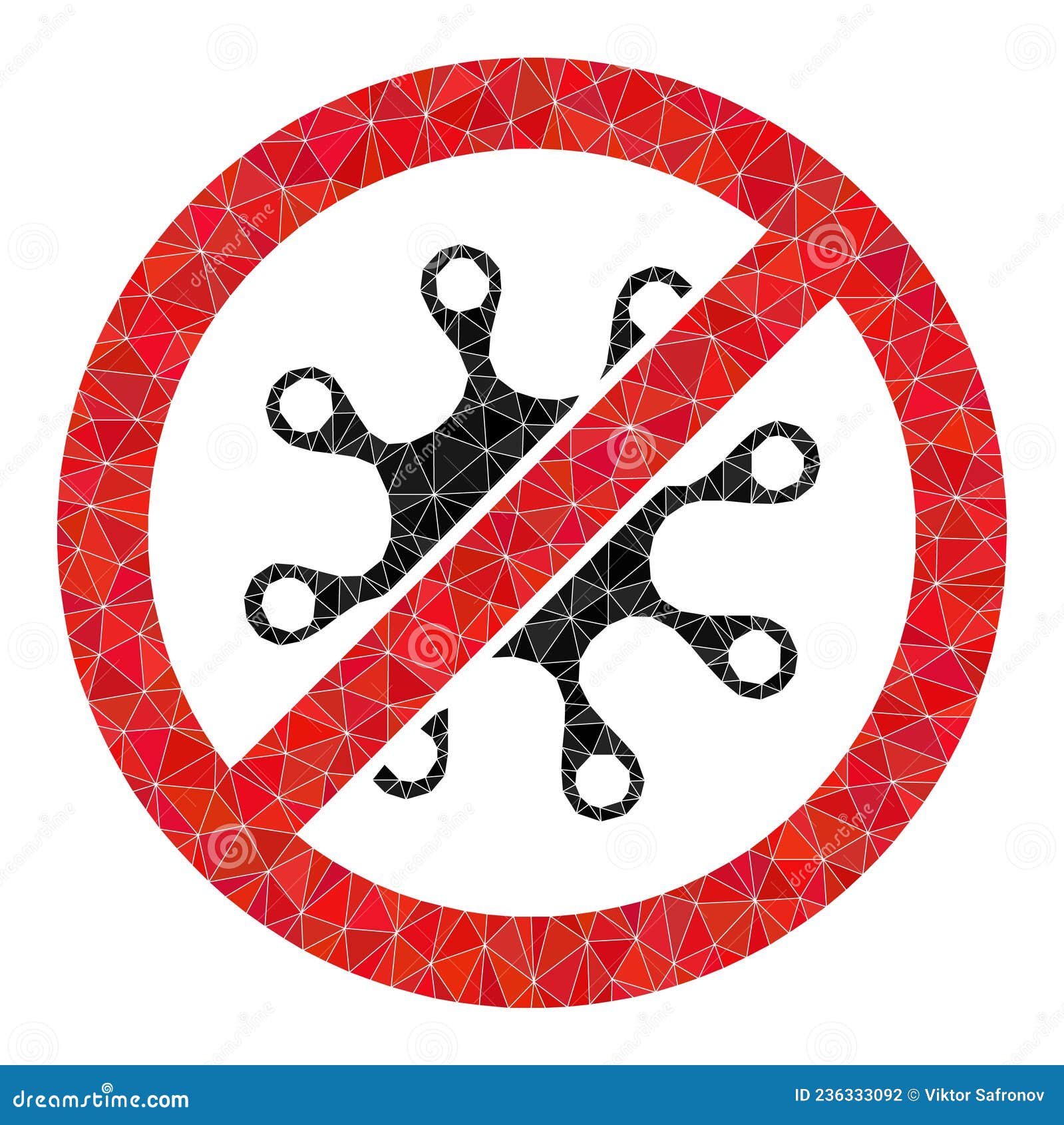 Vector Stop Infection Polygonal Icon Stock Vector - Illustration of ...