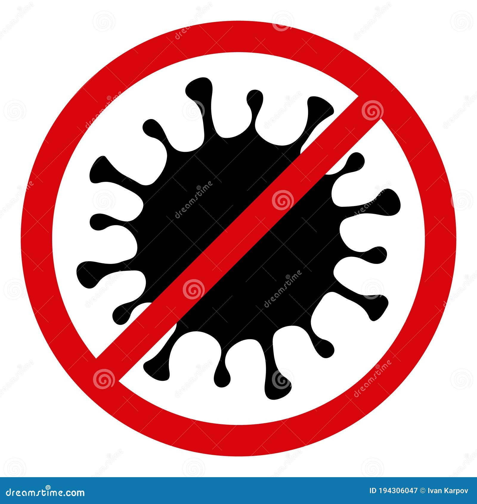 Vector Stop Microbe Flat Icon Symbol Stock Vector - Illustration of ...