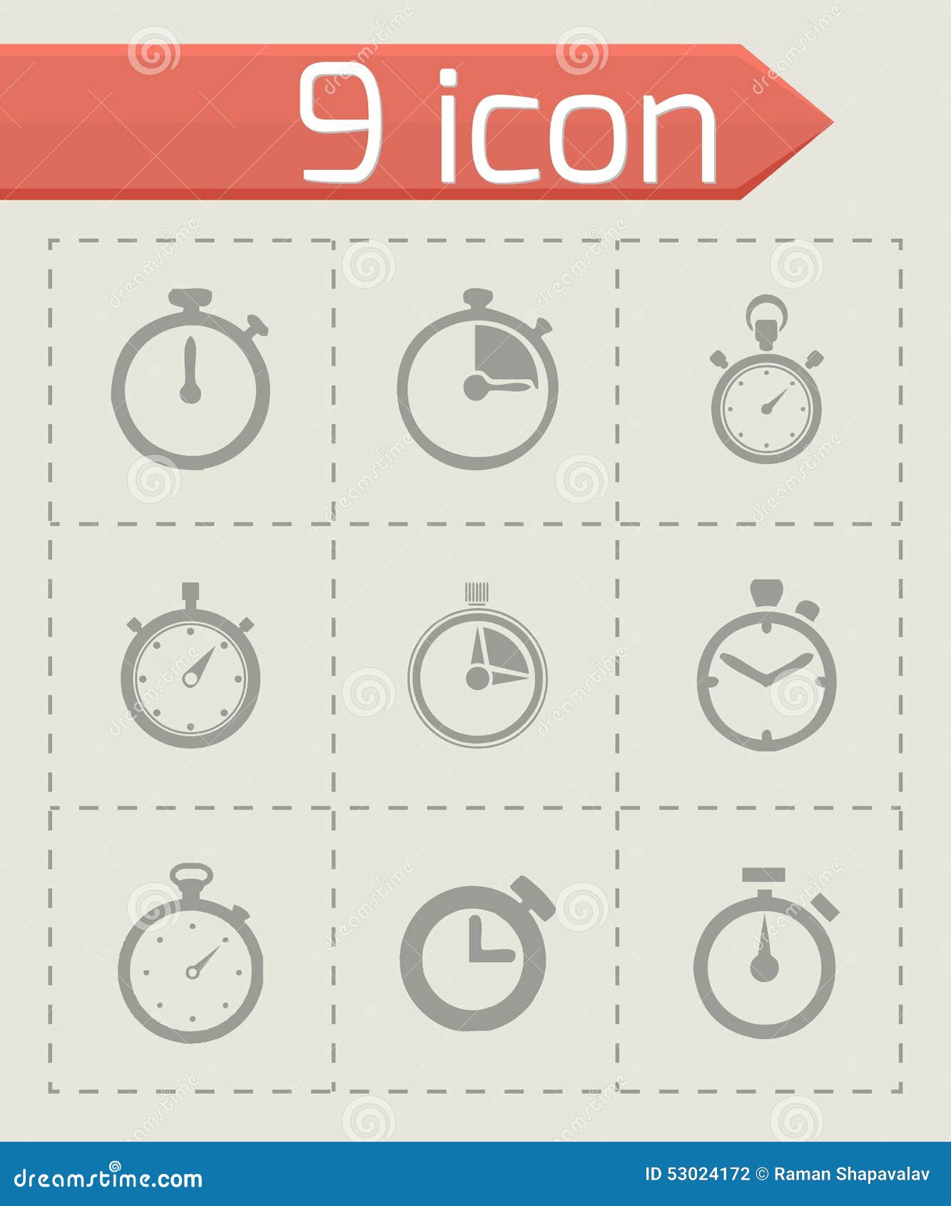 Vector Stopwatch Icon On White Isolated Background. Time Stop Symbol ...