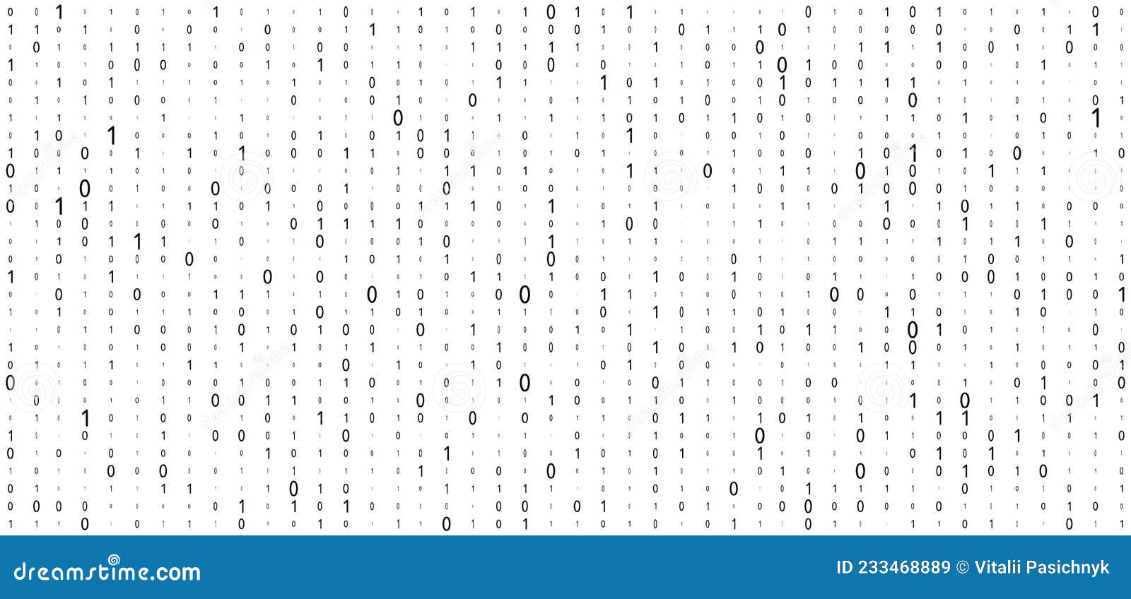 Vector Streaming Binary Code Background. Matrix Background With Numbers 1.0. Coding Or Hacking ...