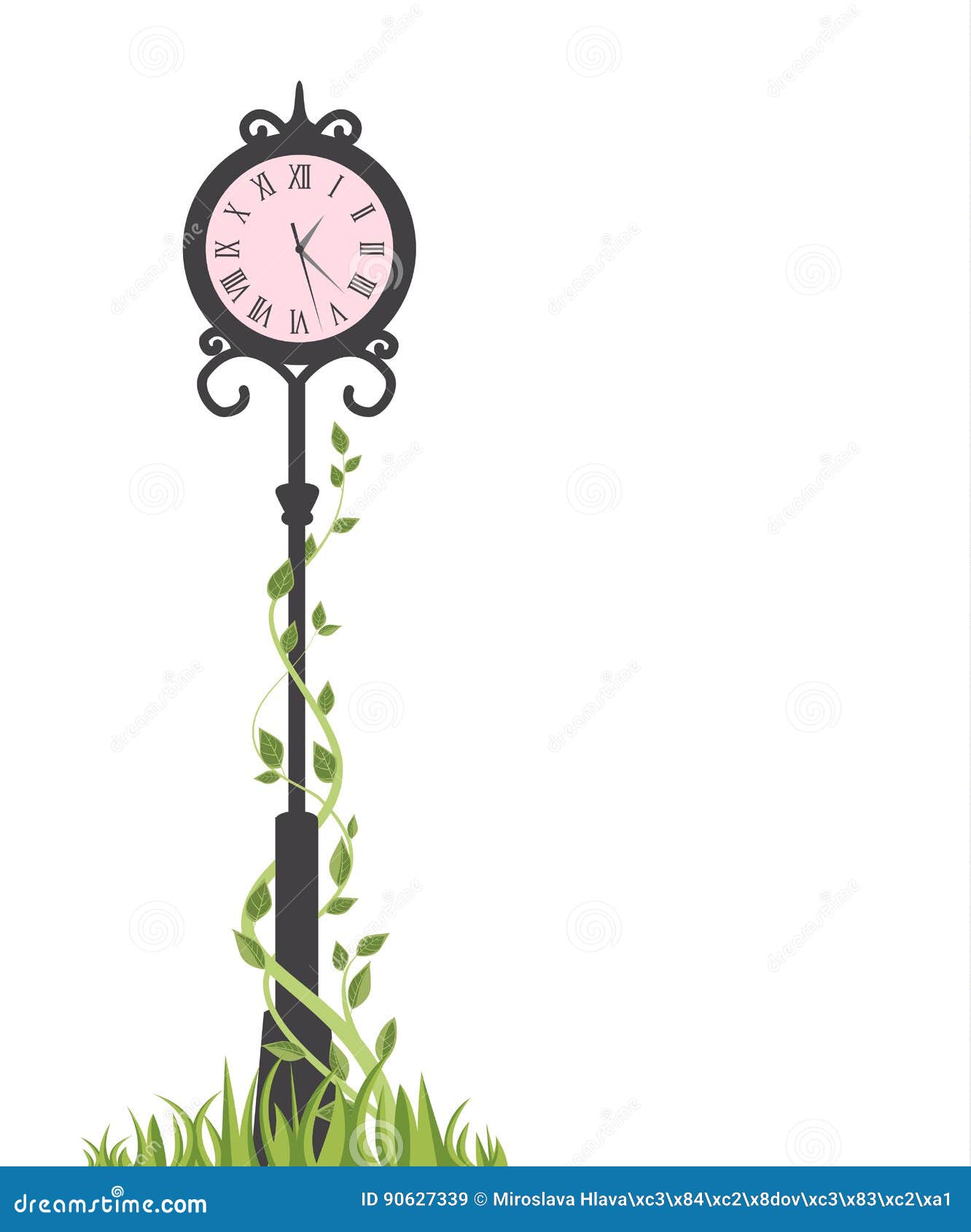 Vector street clock stock vector. Illustration of dial - 90627339